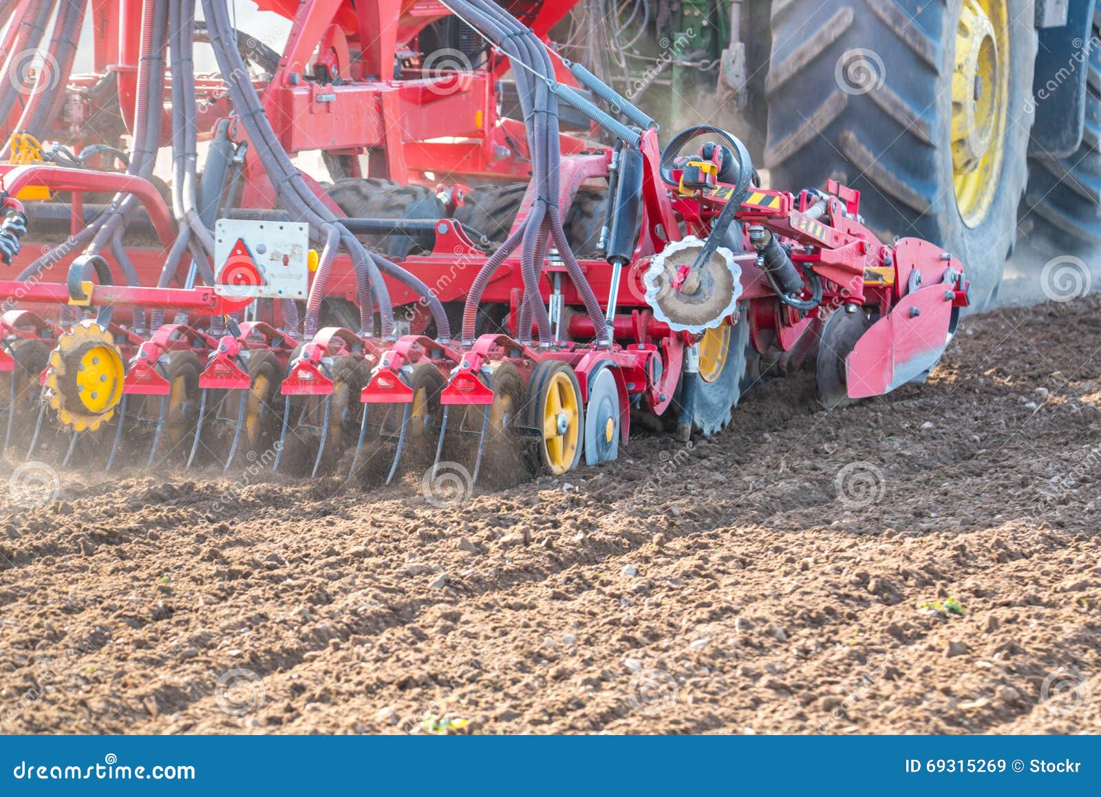 Tractor Harrowing the Field Stock Image - Image of land, nature: 69315269