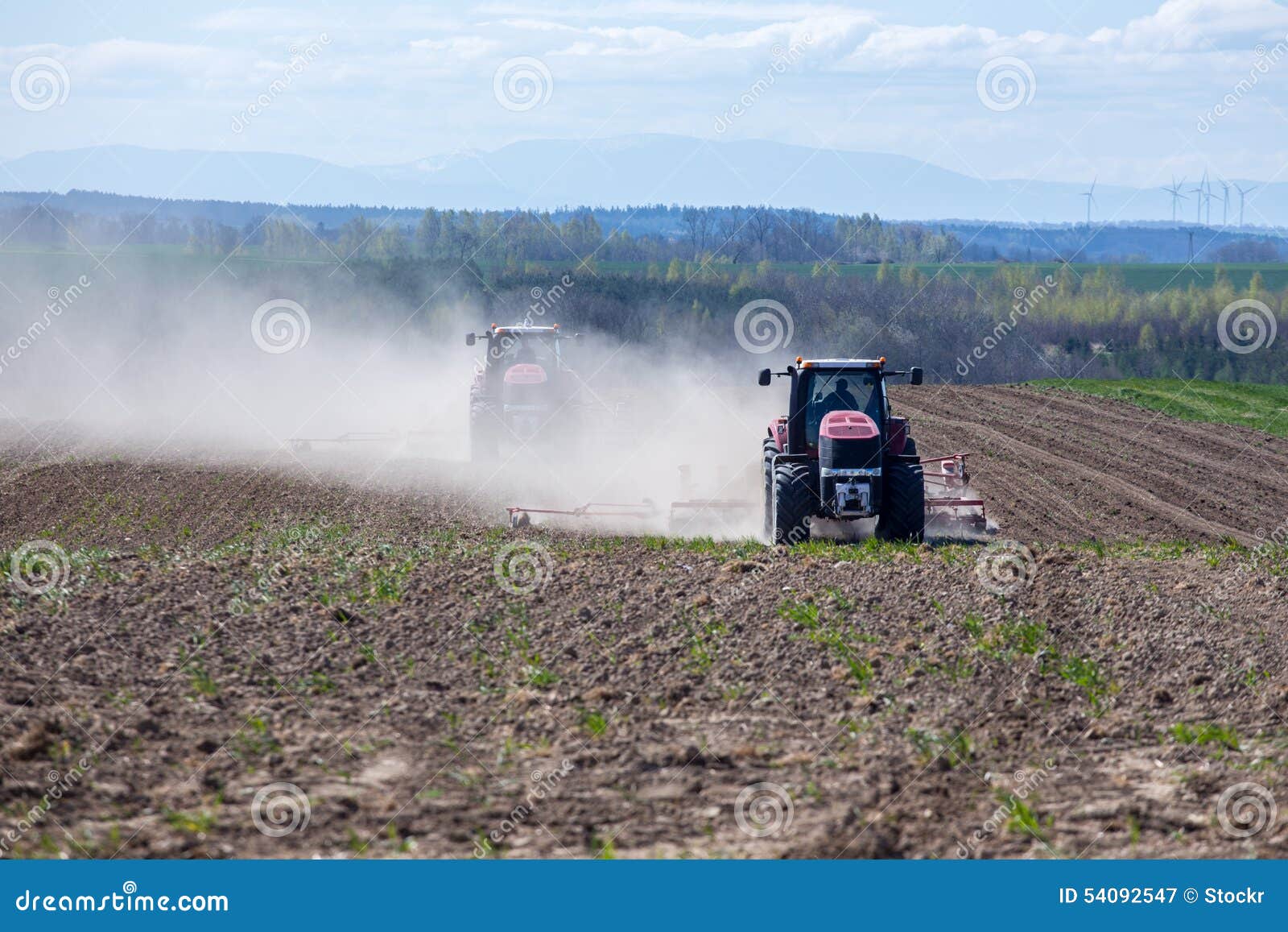 Tractor Harrowing the Field Stock Image - Image of environment ...