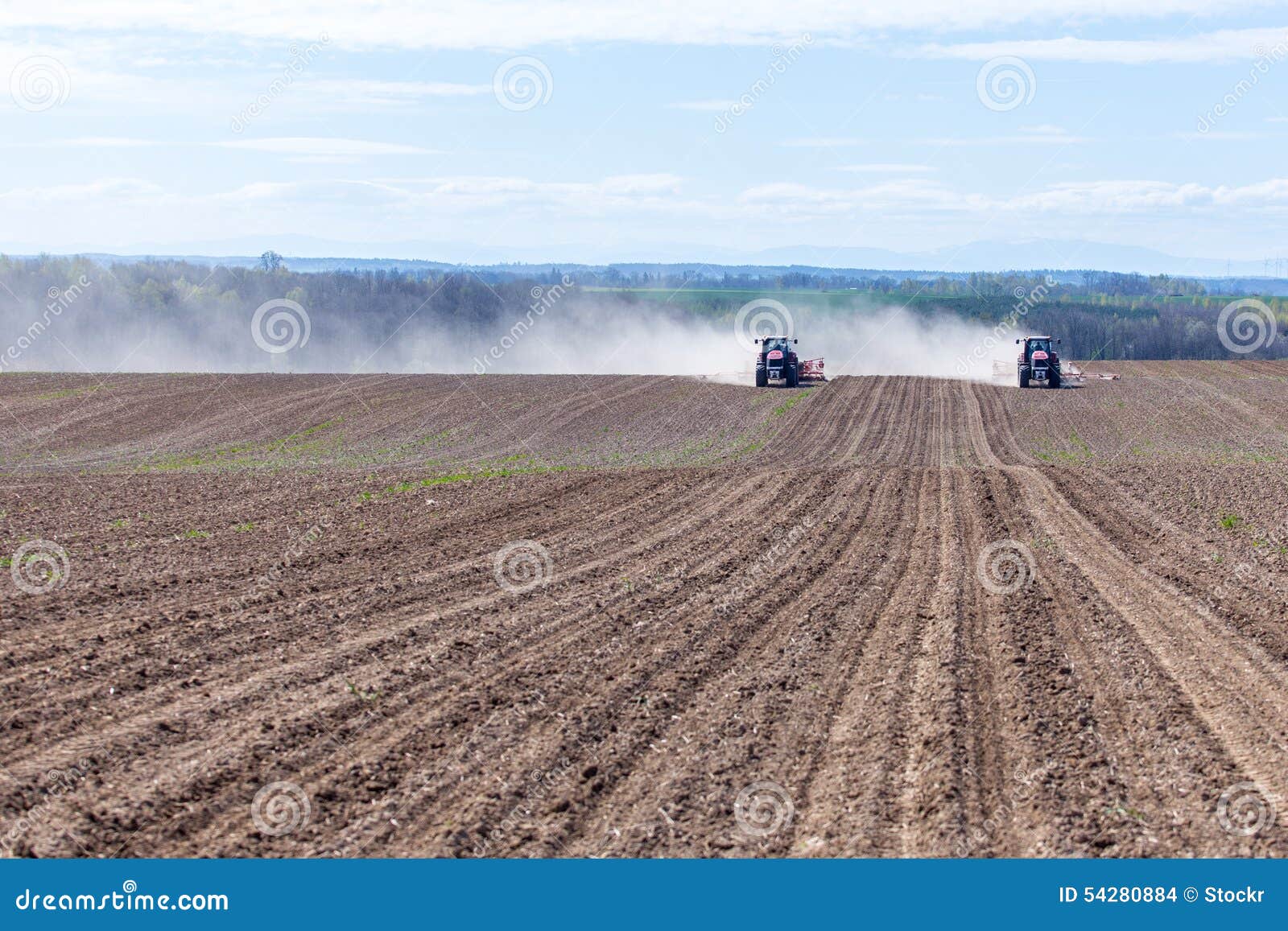 Tractor Harrowing the Field Stock Photo - Image of field, plough: 54280884