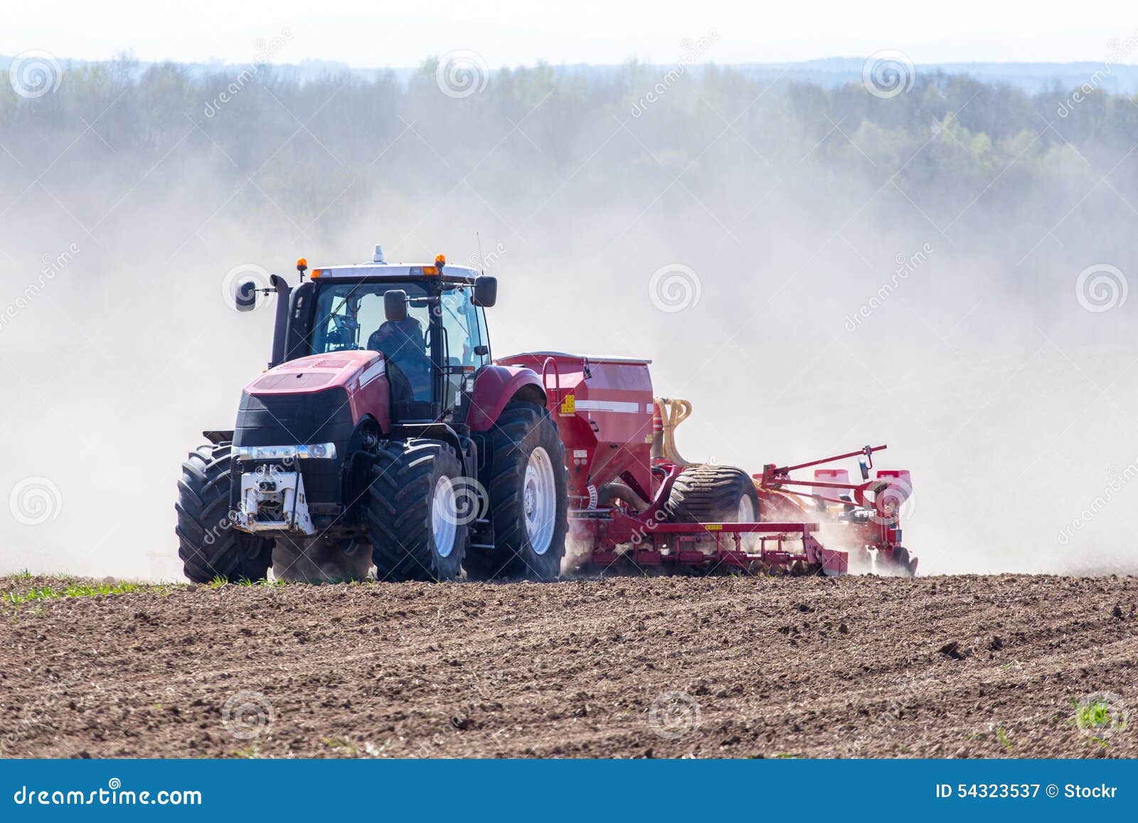 Tractor Harrowing the Field Stock Image - Image of arable, dirt: 54323537