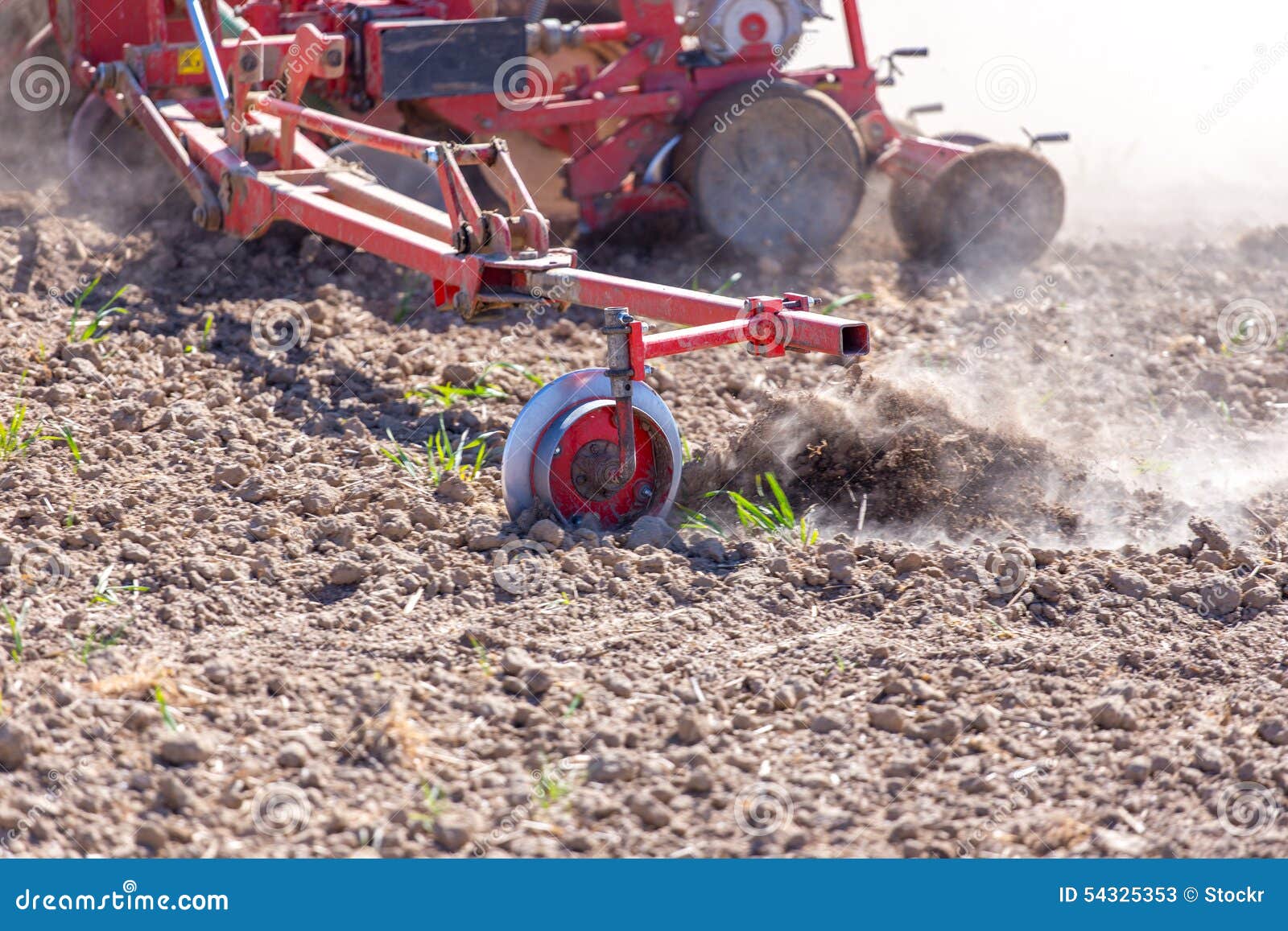 Tractor Harrowing the Field Stock Image - Image of landscape, meadow ...