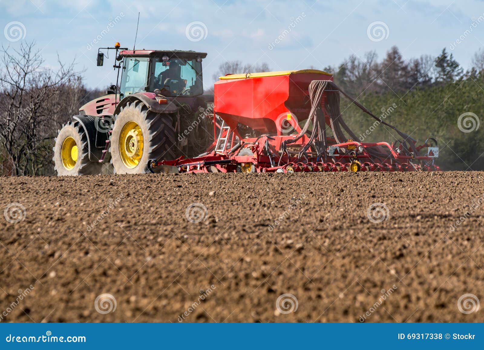 Tractor Harrowing the Field Stock Photo - Image of cultivation, drive ...