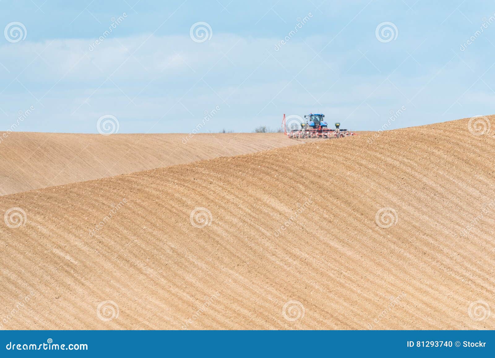 Tractor Harrowing the Field Stock Photo - Image of arable, brown: 81293740