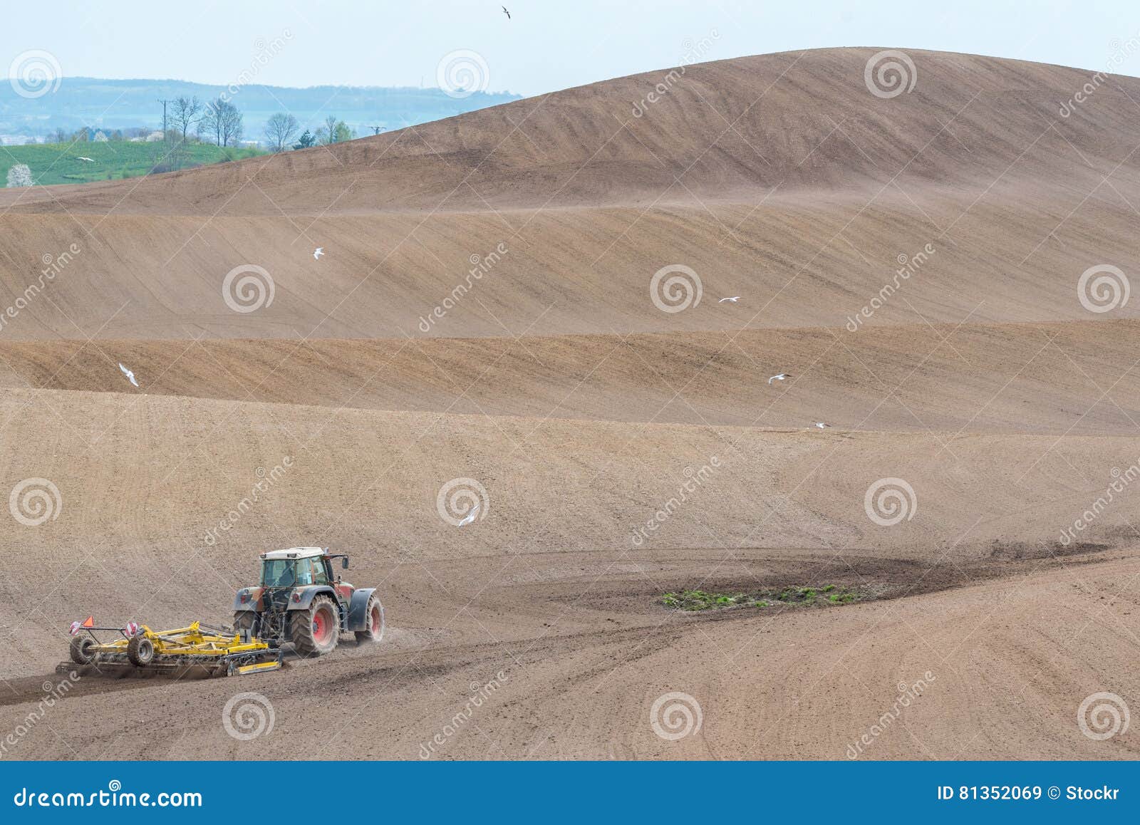 Tractor Harrowing the Field Stock Image - Image of country ...