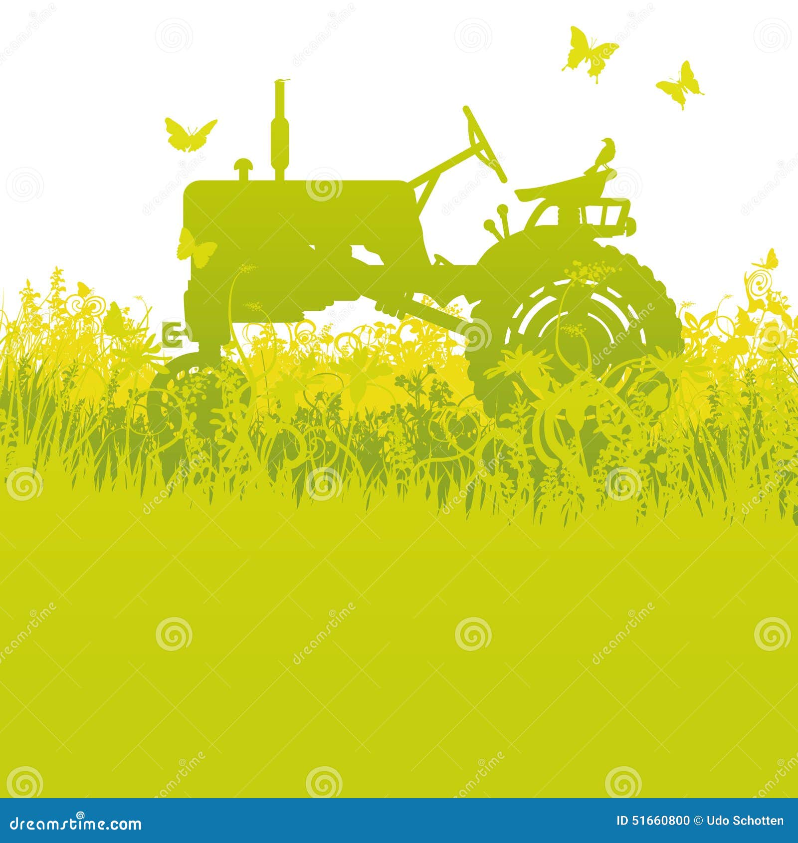 Tractor at the harvest stock vector. Illustration of environment - 51660800