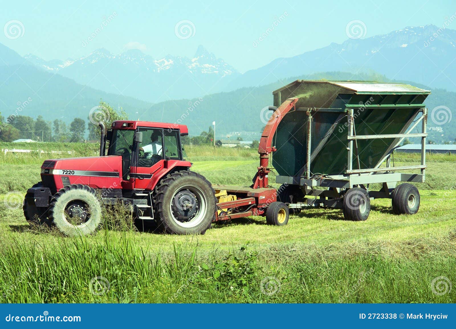 Tractor harvesting hay stock photo. Image of fields, business - 2723338
