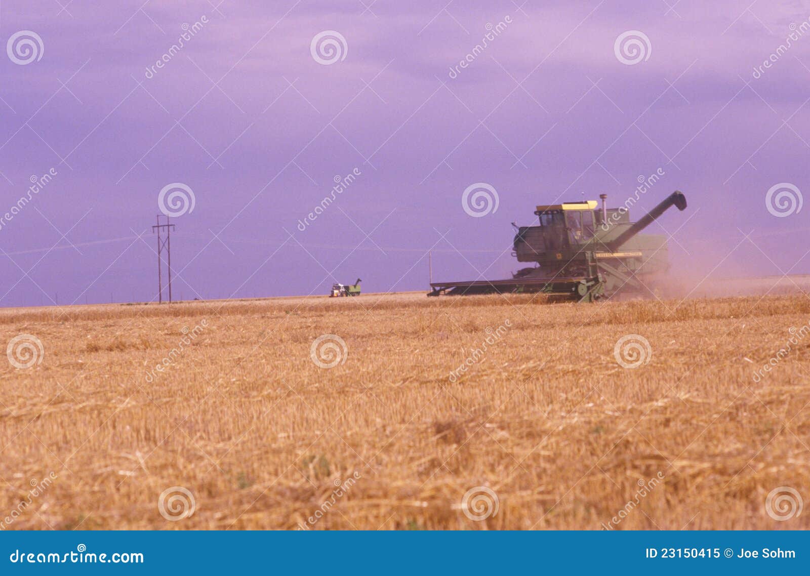 Tractor Havesting Wheat Field Editorial Image - Image of food ...