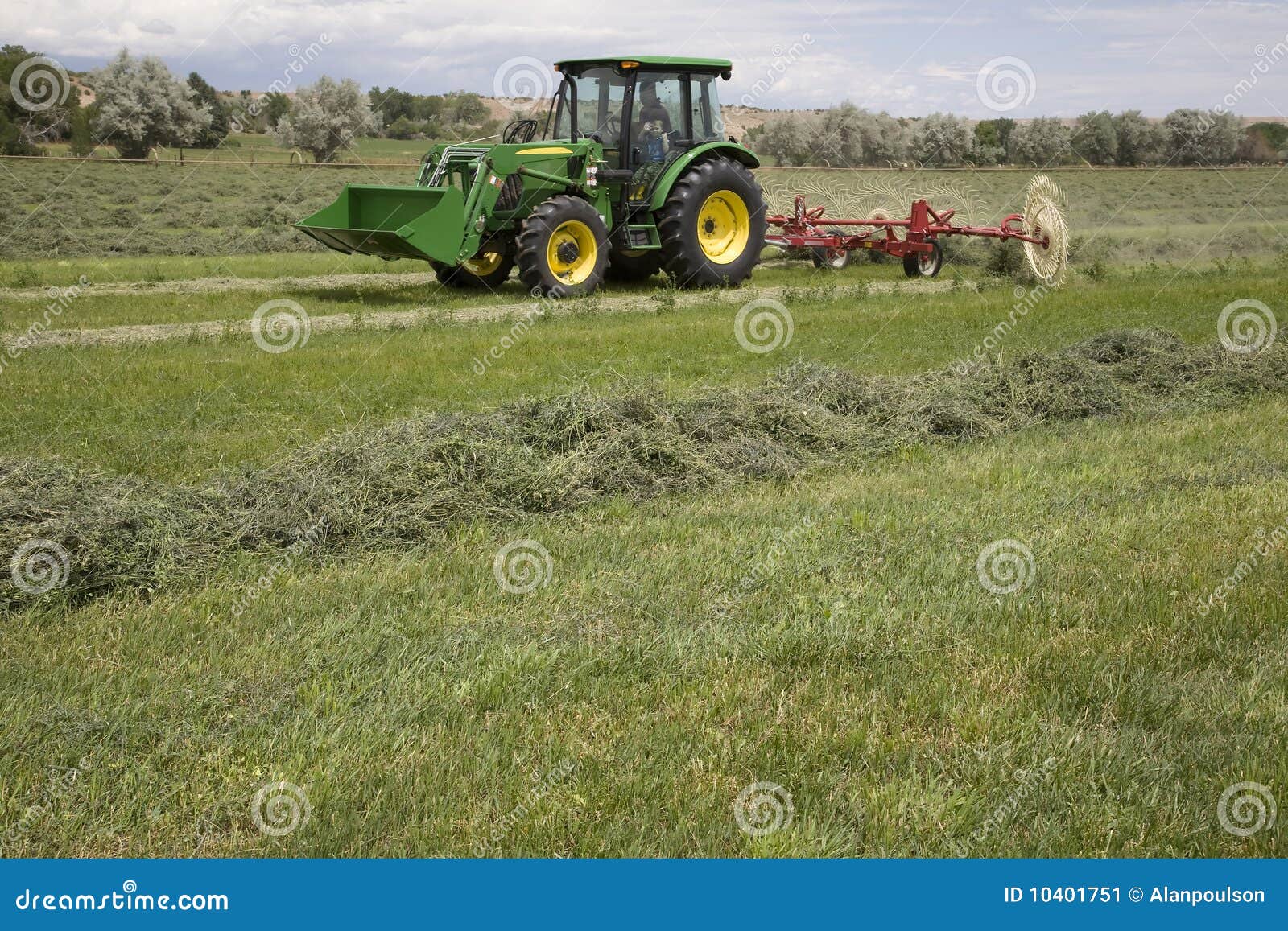 Tractor and hay rake editorial photo. Image of tractor - 10401751