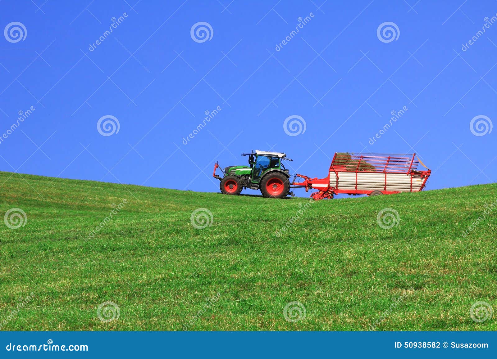 Harvesting Fodder With A Forager And Trailers Royalty-Free Stock Image ...