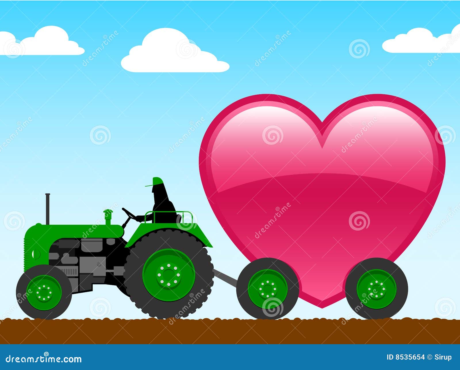 Tractor with huge heart stock vector. Illustration of huge - 8535654