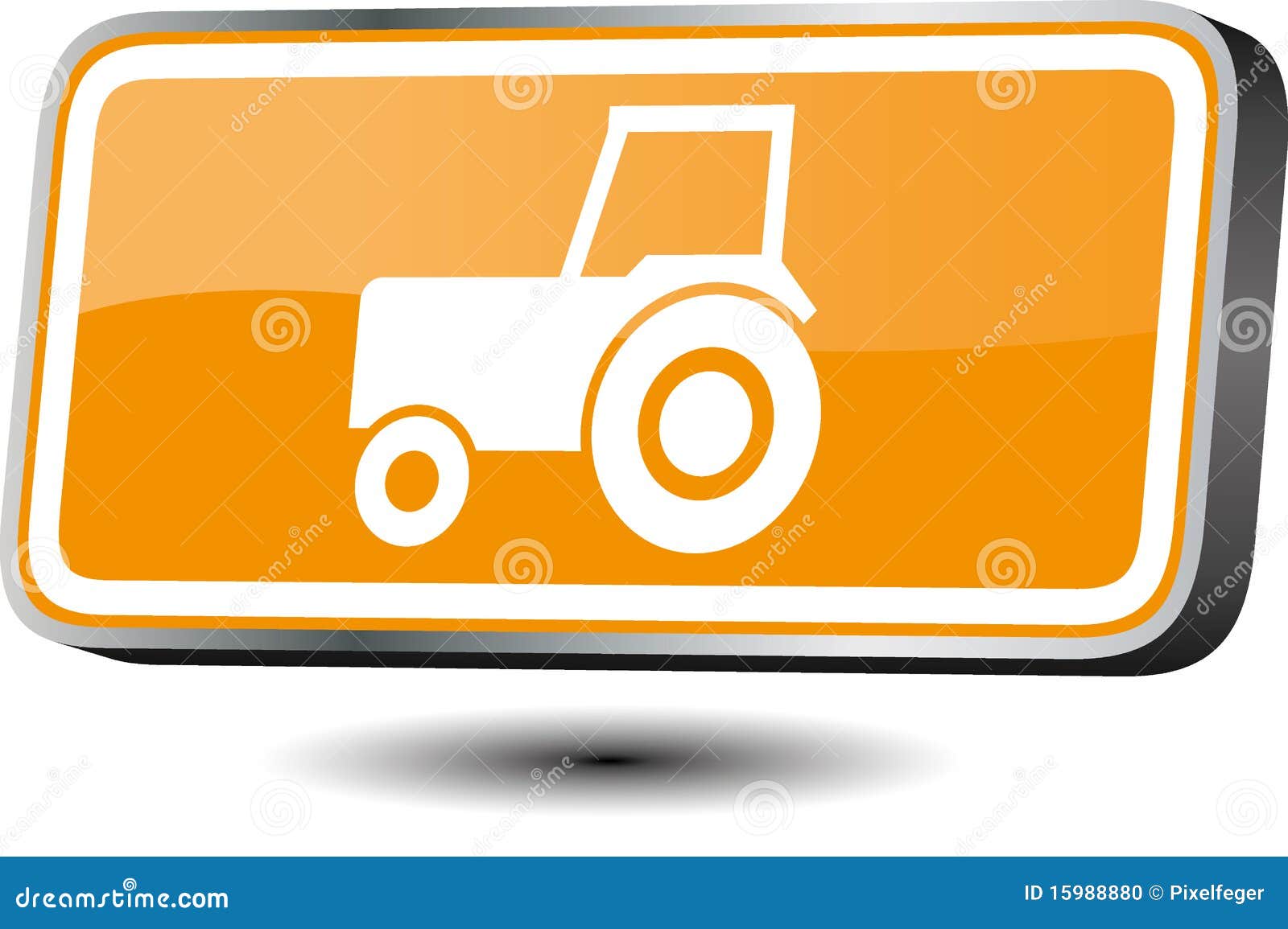 Tractor icon stock vector. Illustration of icon, orange - 15988880