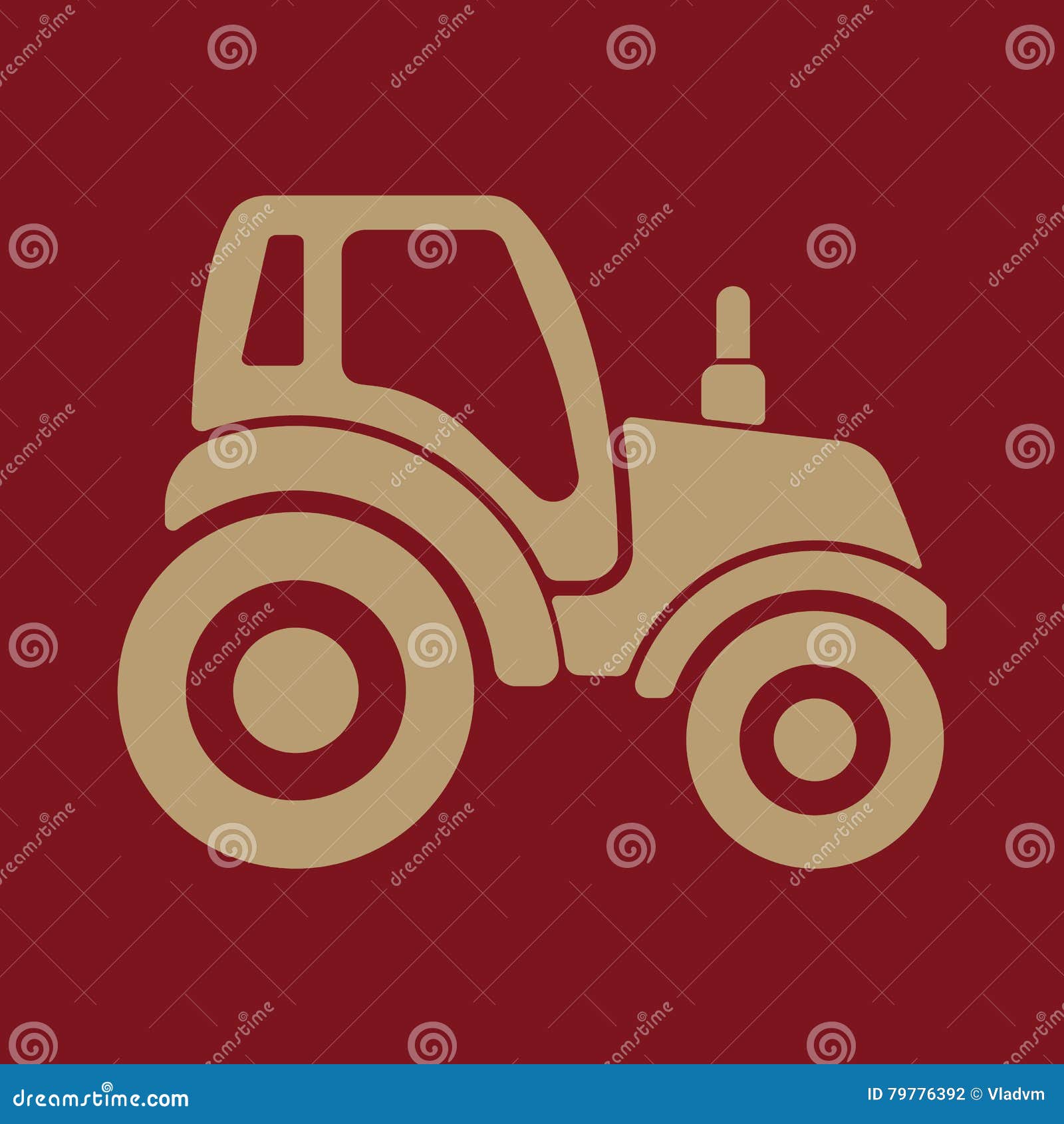 The Tractor Icon. Agrimotor Symbol. Flat Vector Illustration ...