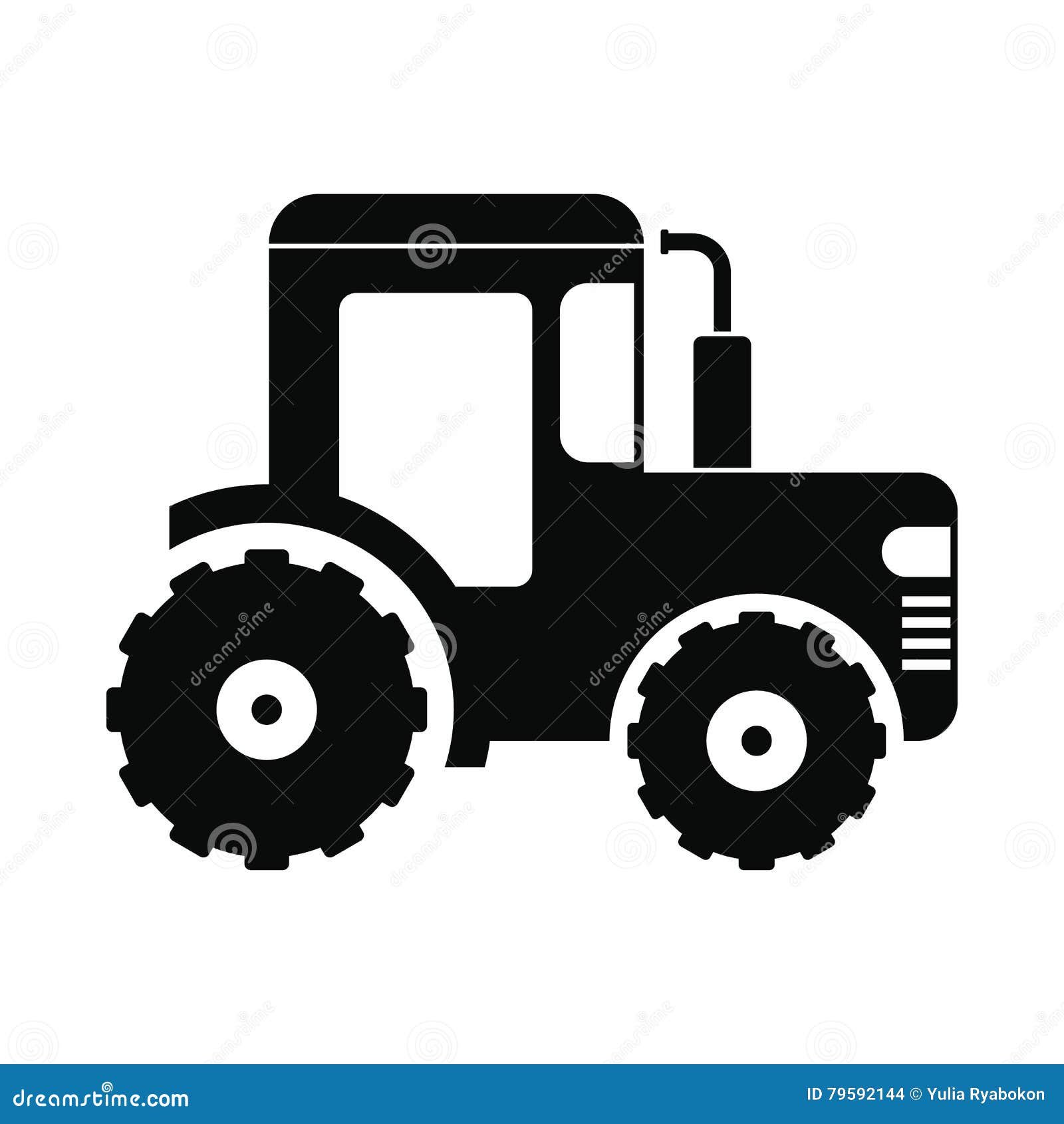 Tractor icon black stock vector. Illustration of cultivate - 79592144