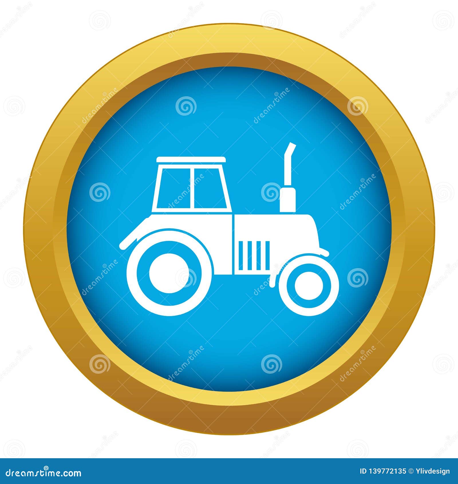 Tractor Icon Blue Vector Isolated Stock Vector - Illustration of ...