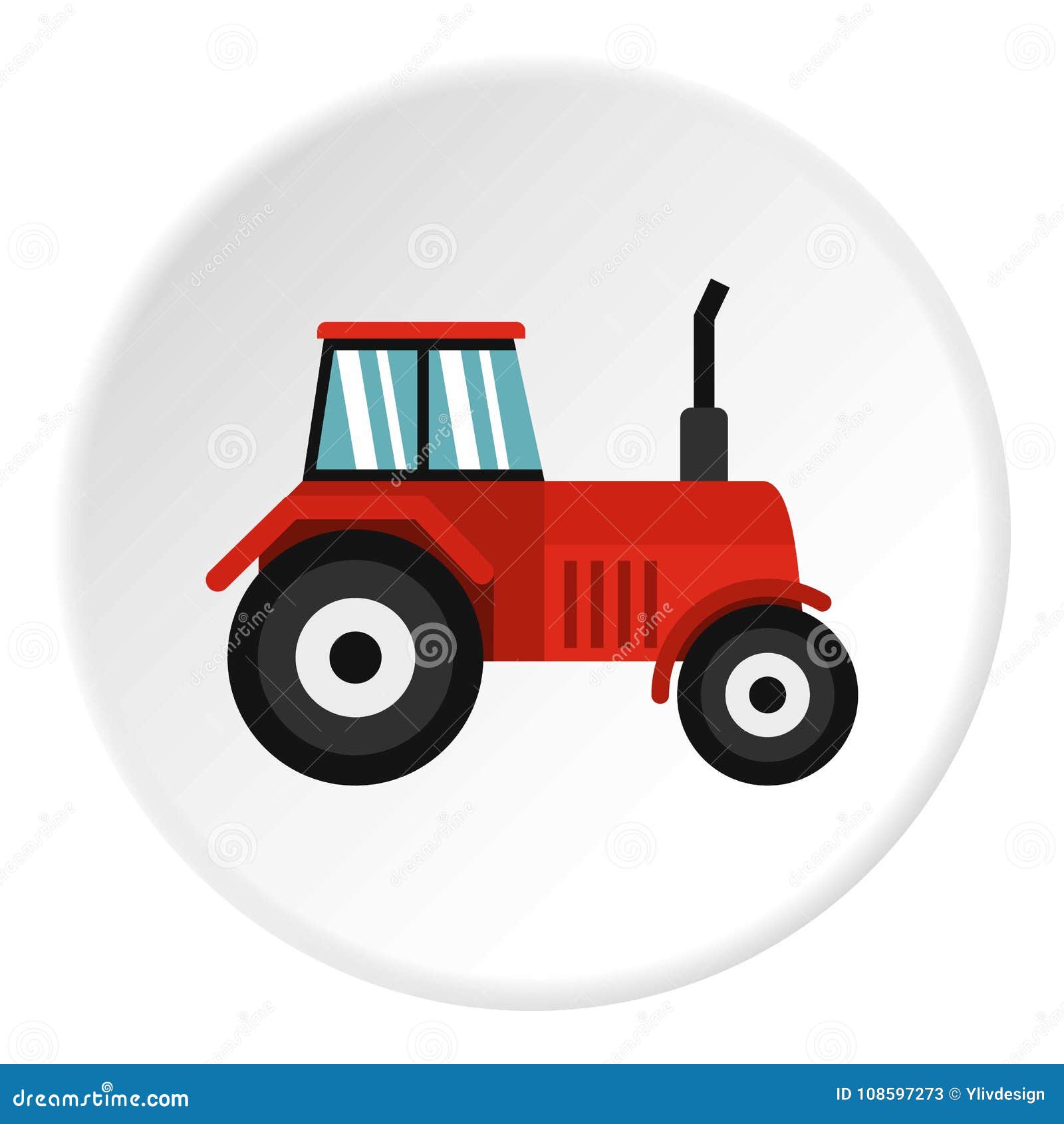 Tractor icon circle stock vector. Illustration of design - 108597273