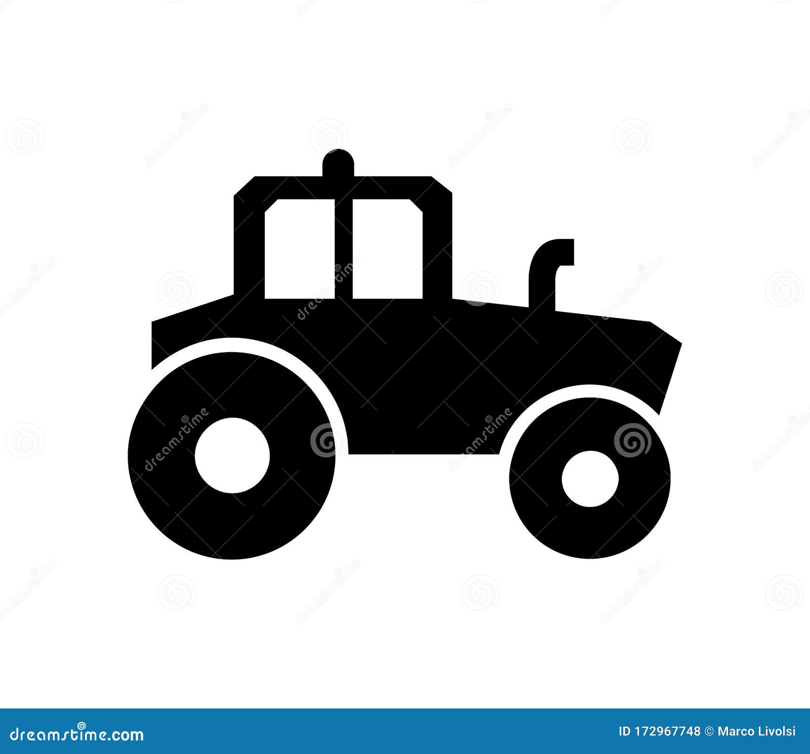 Tractor Icon Illustrated in Vector on White Background Stock ...
