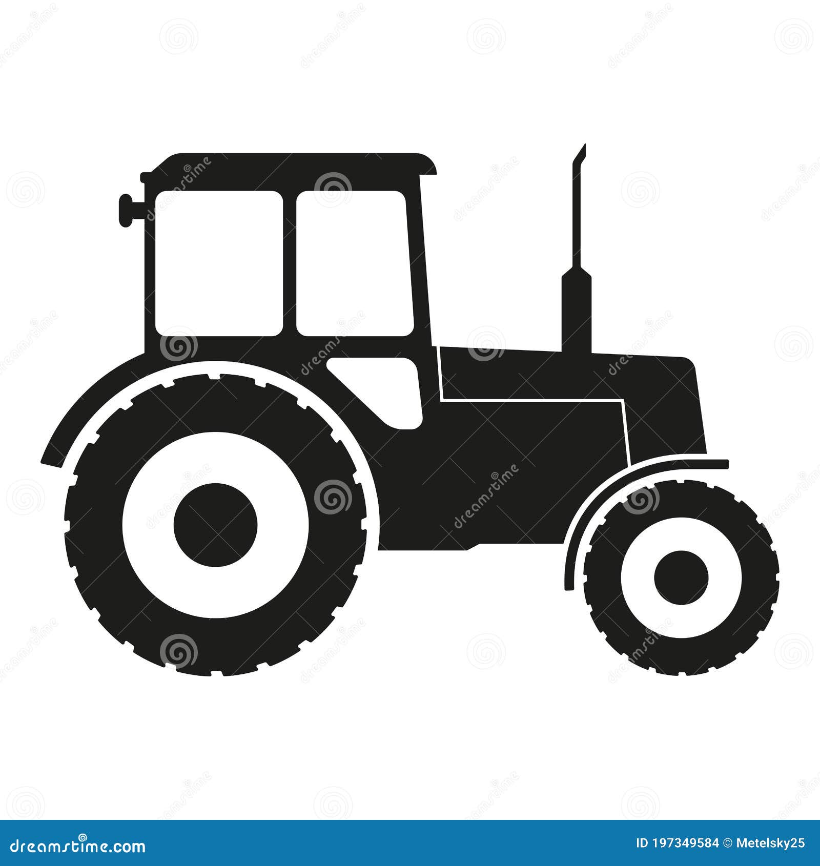 Tractor Icon Isolated on White Background. Vector Illustration Stock ...