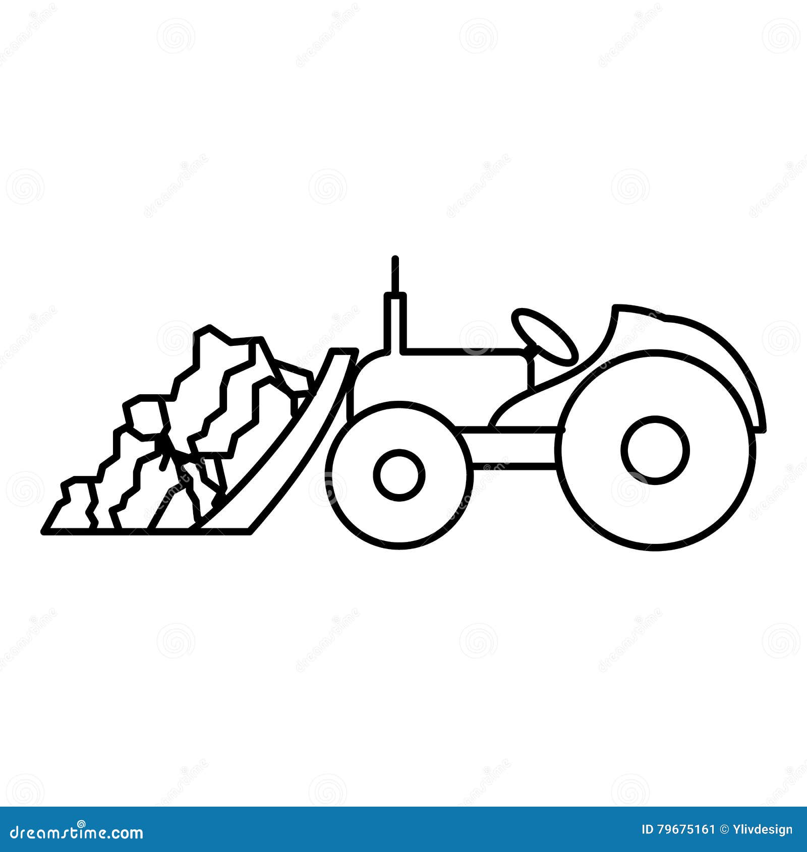 Tractor Icon, Outline Style Stock Vector - Illustration of resource ...