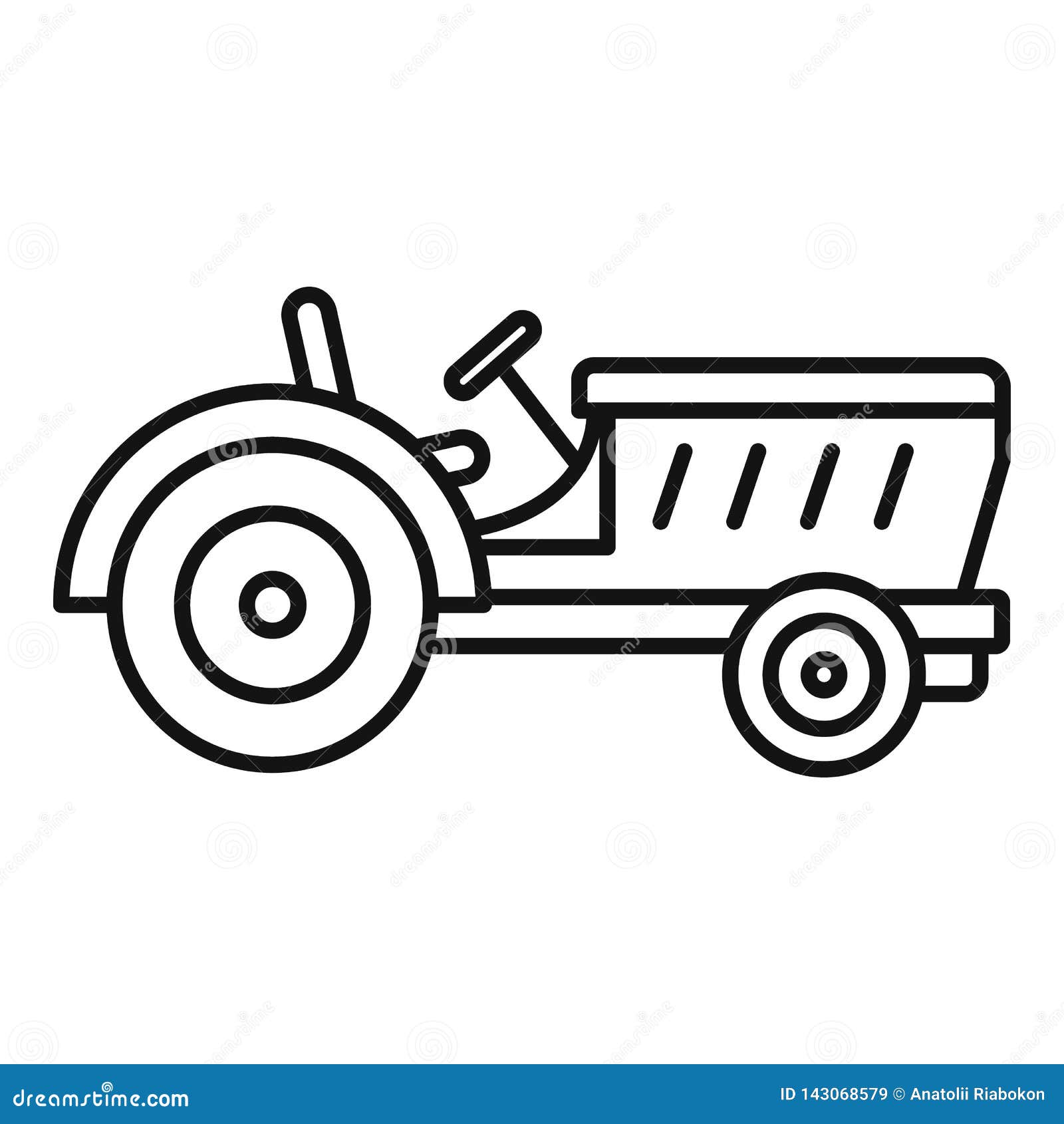 Tractor Icon, Outline Style Stock Vector - Illustration of country ...