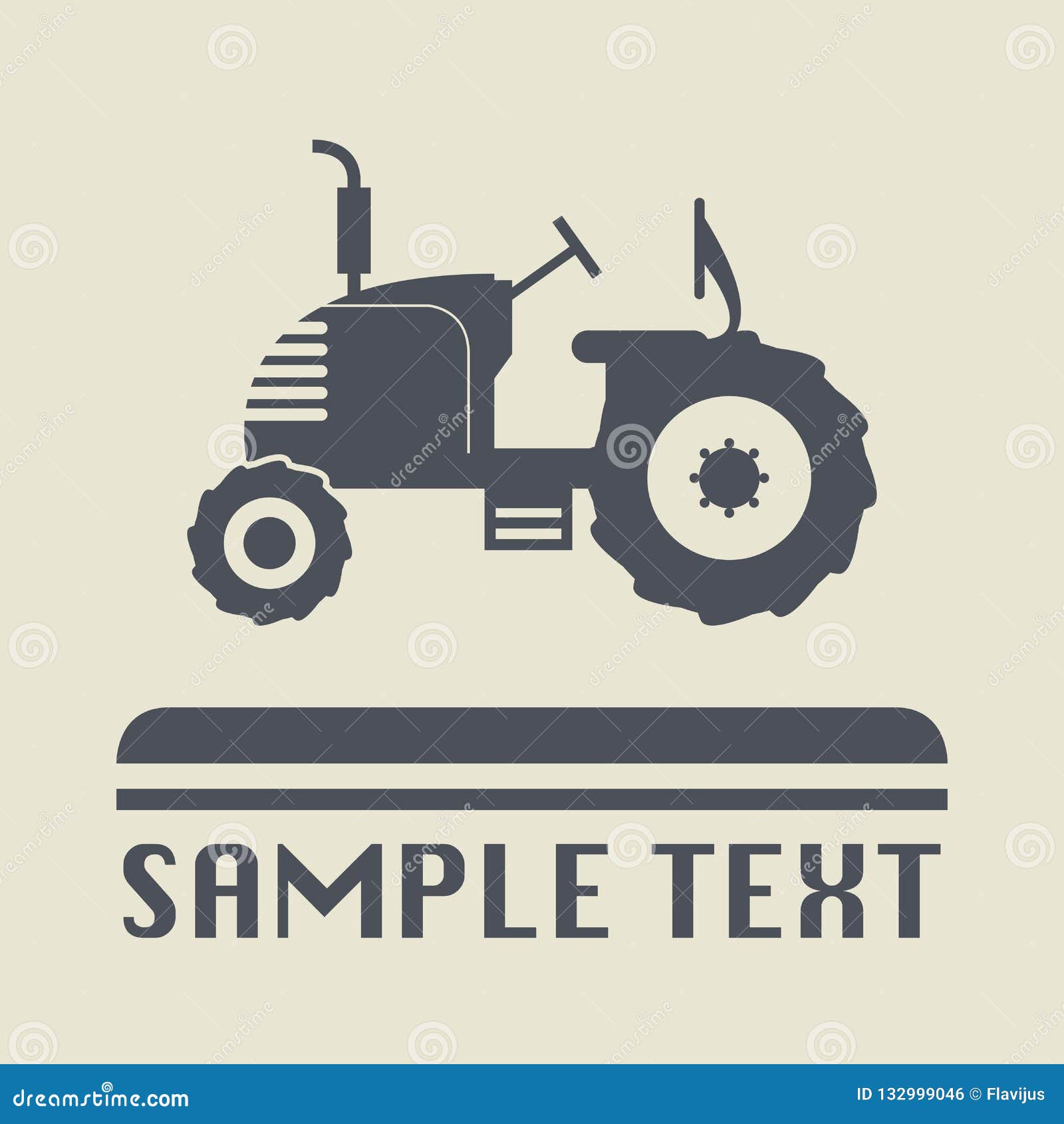 Tractor icon or sign stock vector. Illustration of industrial - 132999046