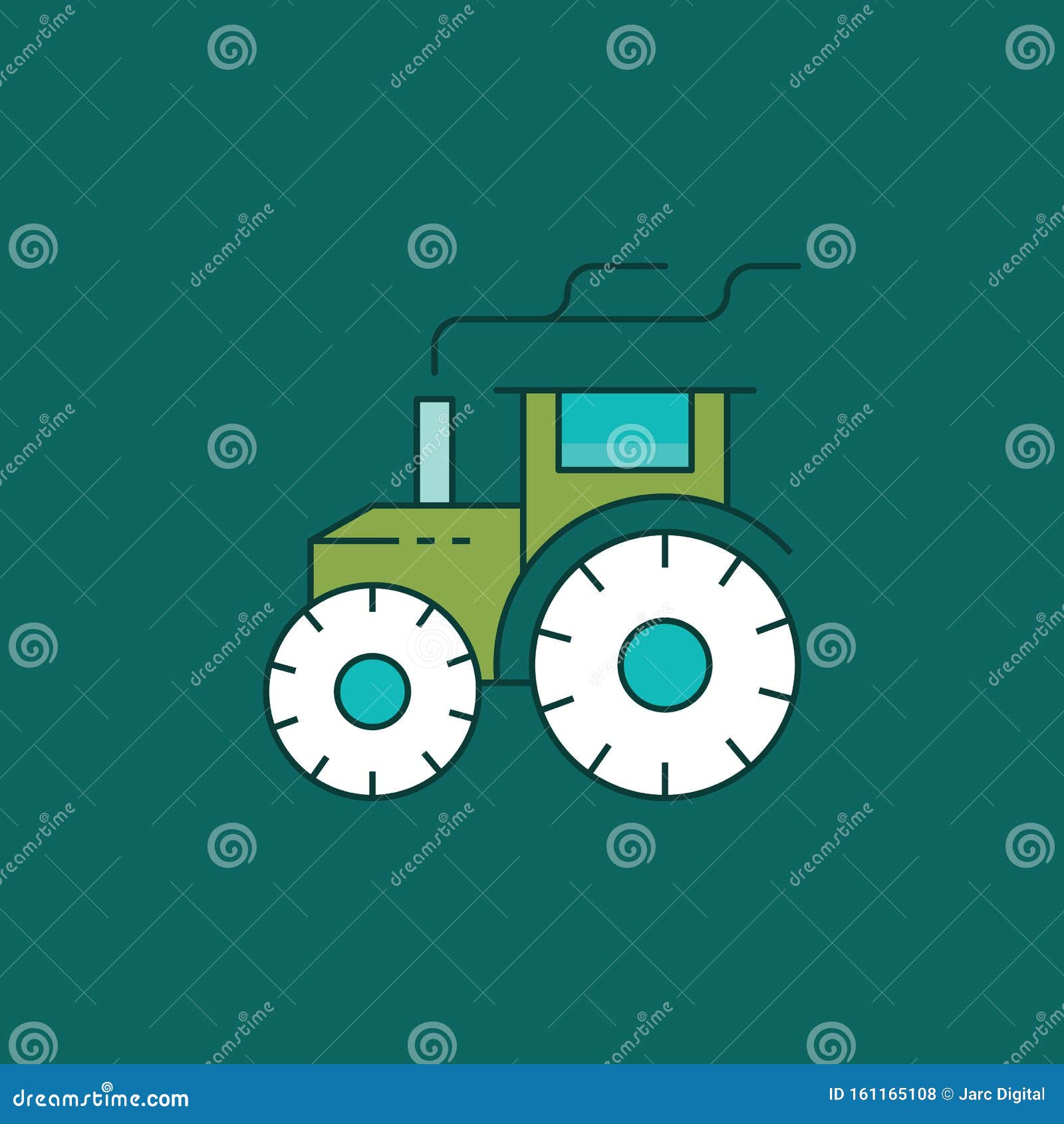 Tractor Icon Vector Green Color Stock Vector - Illustration of industry ...