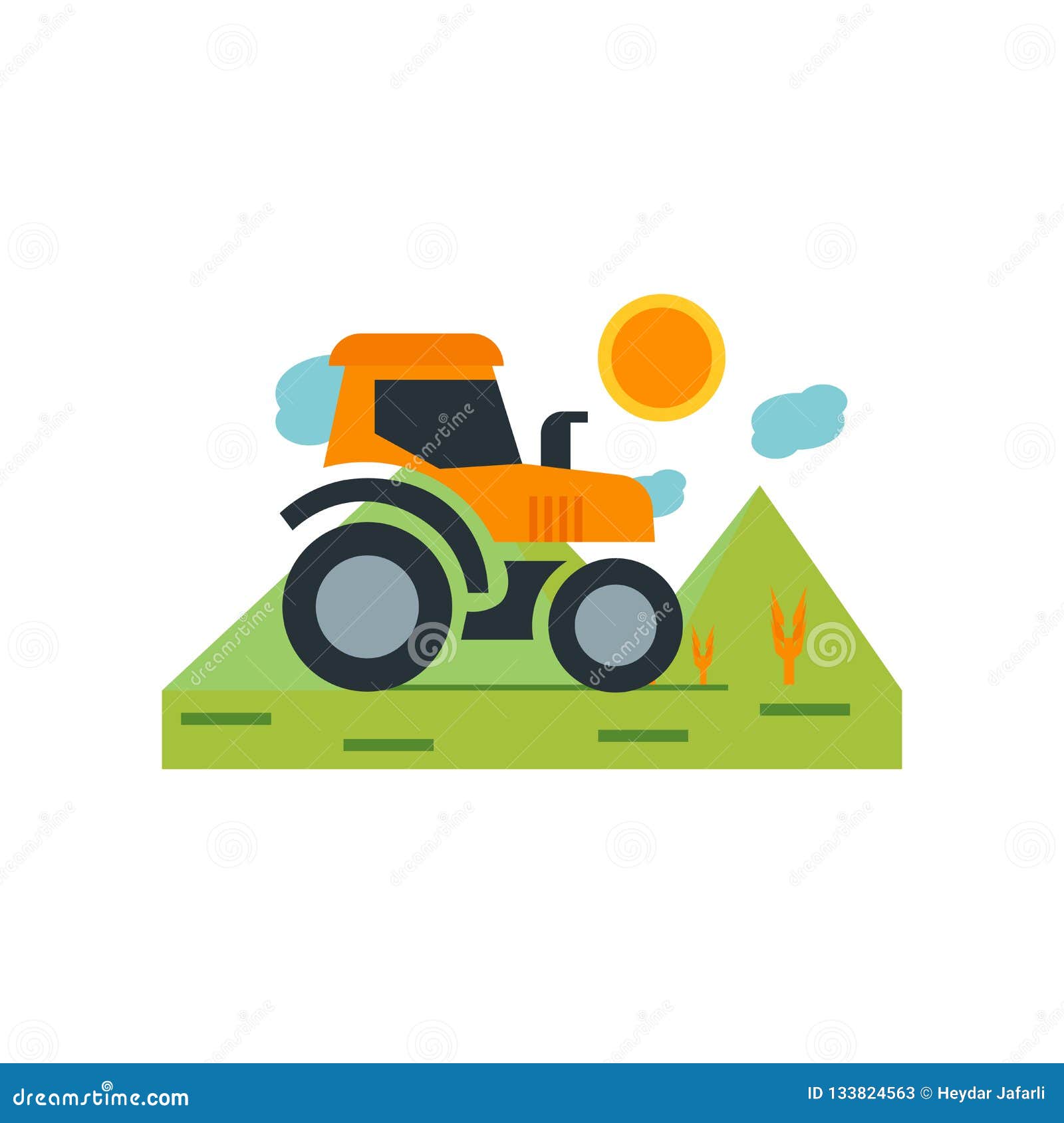 Tractor Icon Vector Sign and Symbol Isolated on White Background ...