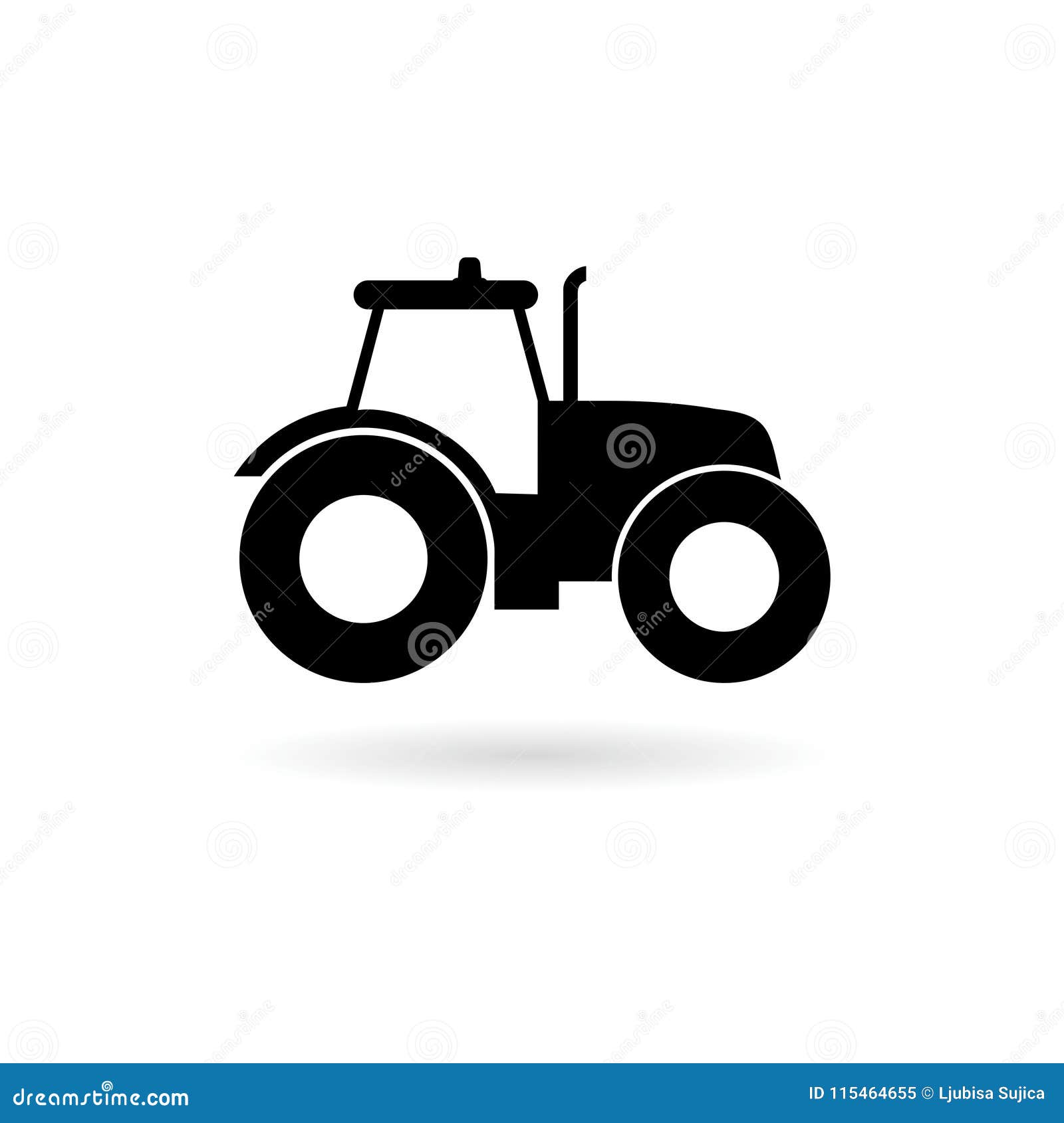 Tractor Icon on White Background Stock Illustration - Illustration of ...