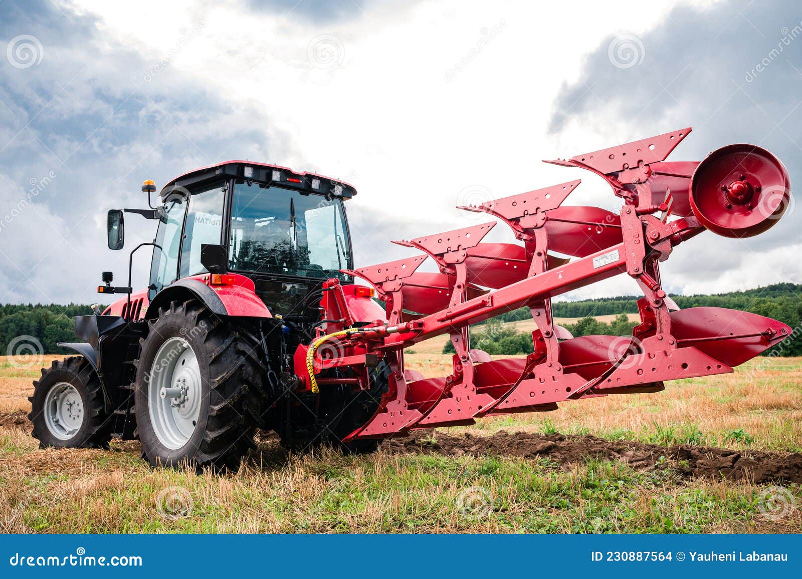 Tractor with a Large Plow is Ready To Work in the Field Editorial Stock ...