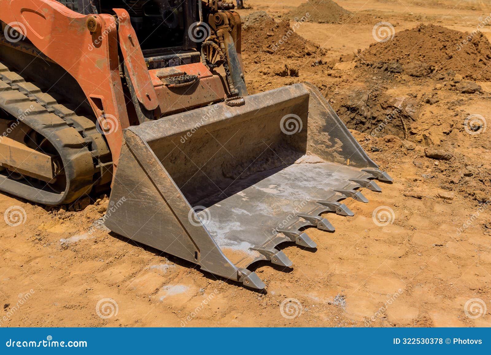 Tractor is Leveling Ground at a Construction Project in Backyard Stock ...