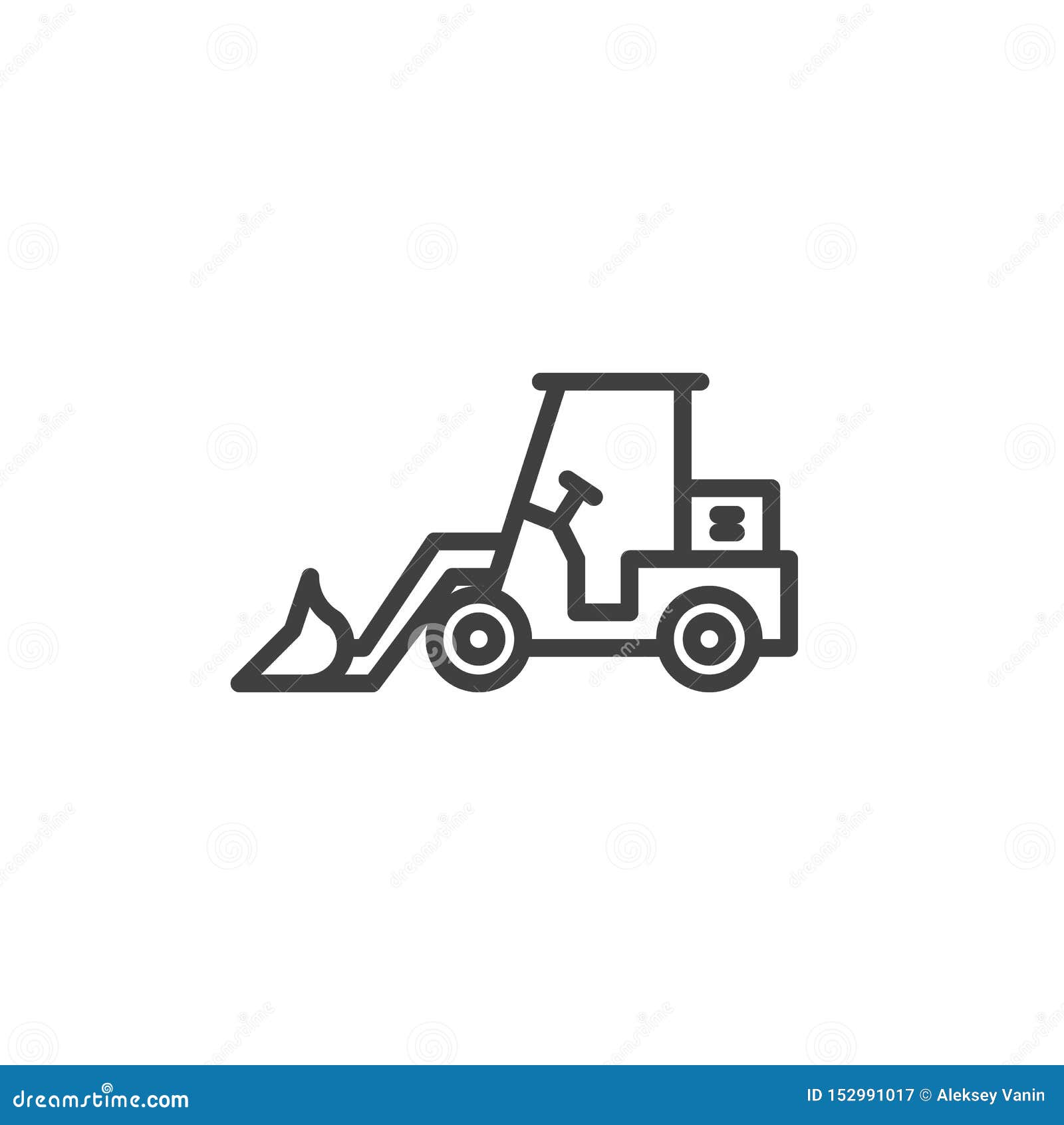 Tractor Loader Excavator Line Icon Stock Vector - Illustration of ...
