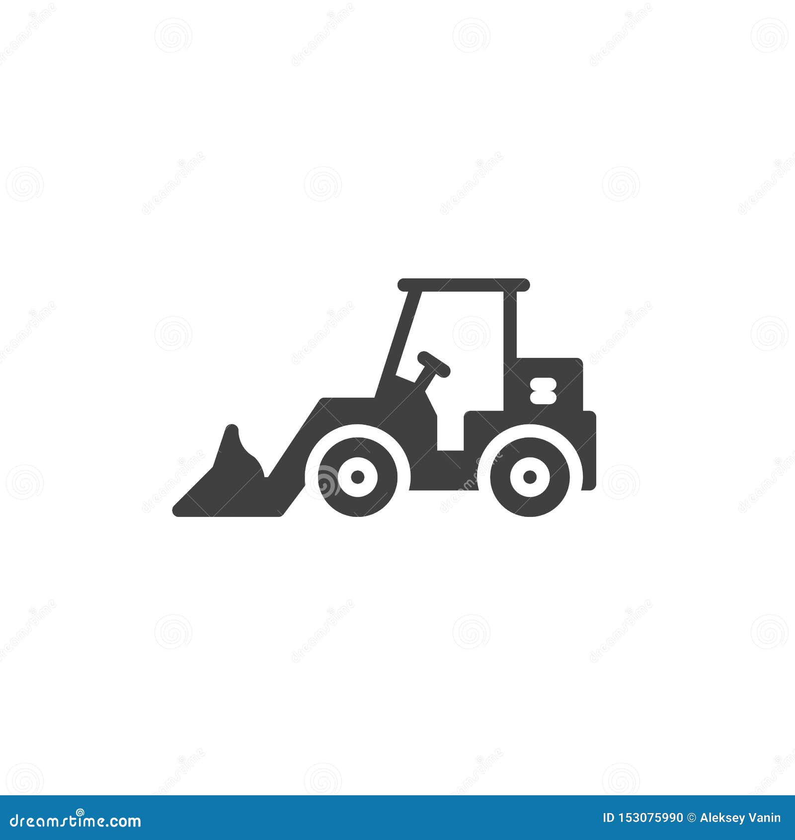 Tractor Loader Excavator Vector Icon Stock Vector - Illustration of ...
