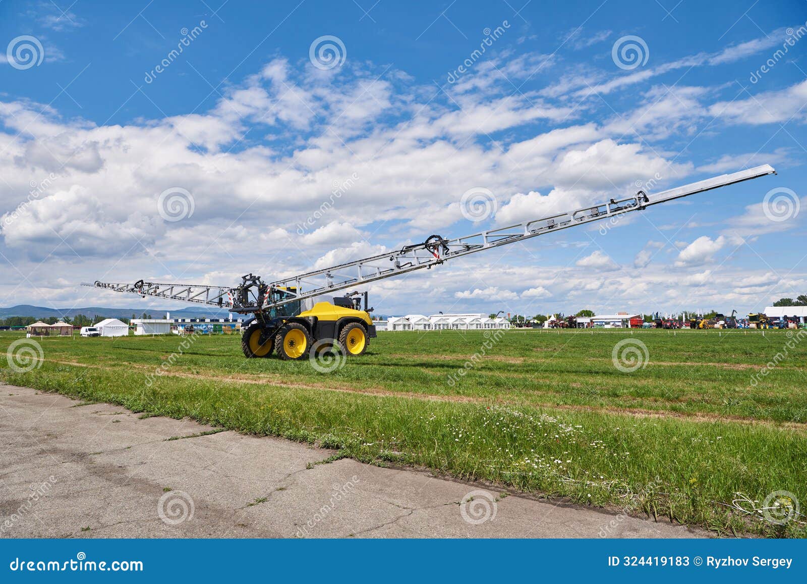 Tractor Machine with Self-propelled Sprayer on Field Stock Image ...