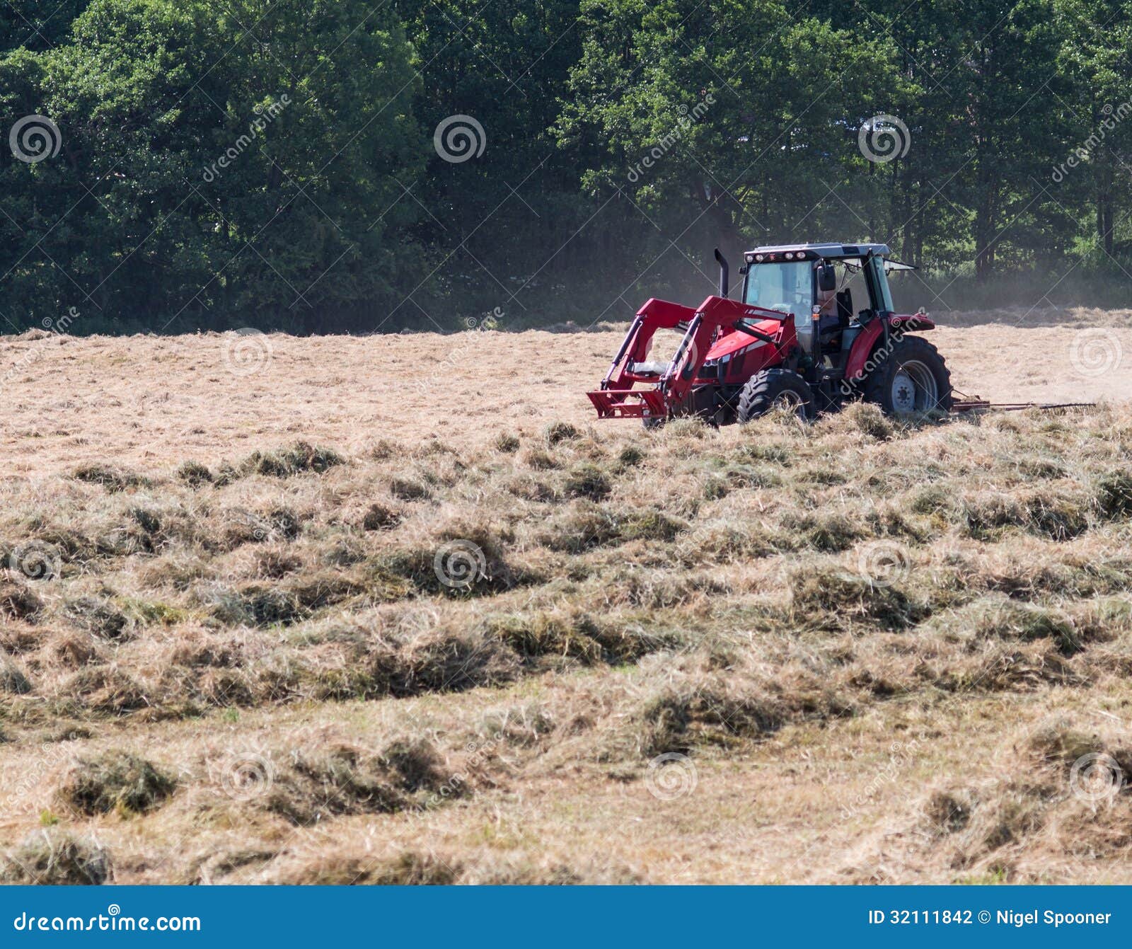 Tractor making hay stock photo. Image of tractor, thrashing - 32111842