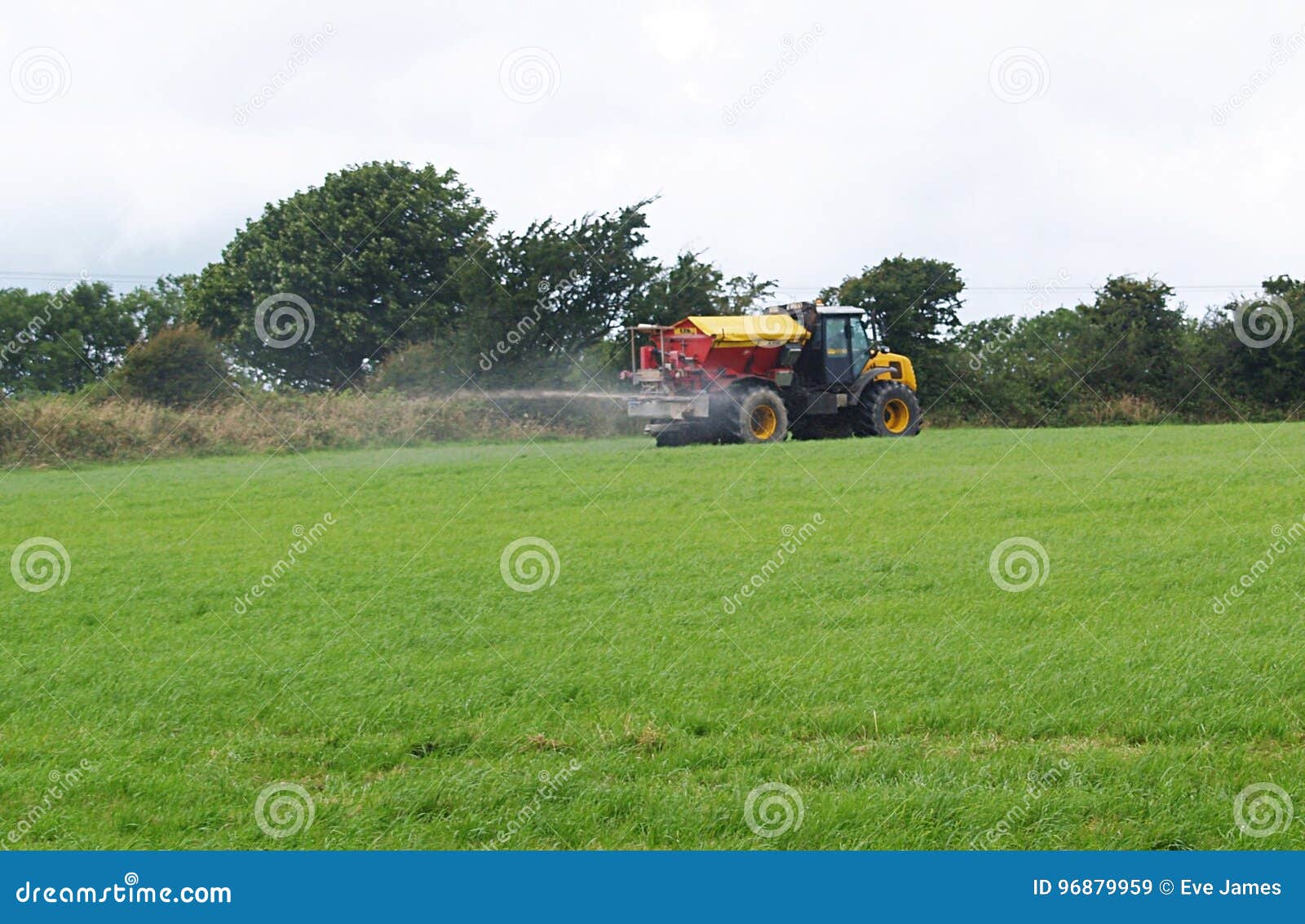 Tractor and Muck Spreader Fertiliser Stock Image - Image of green ...