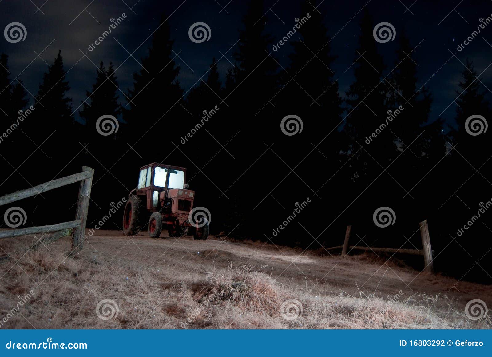 Tractor night stock photo. Image of stars, rural, night - 16803292