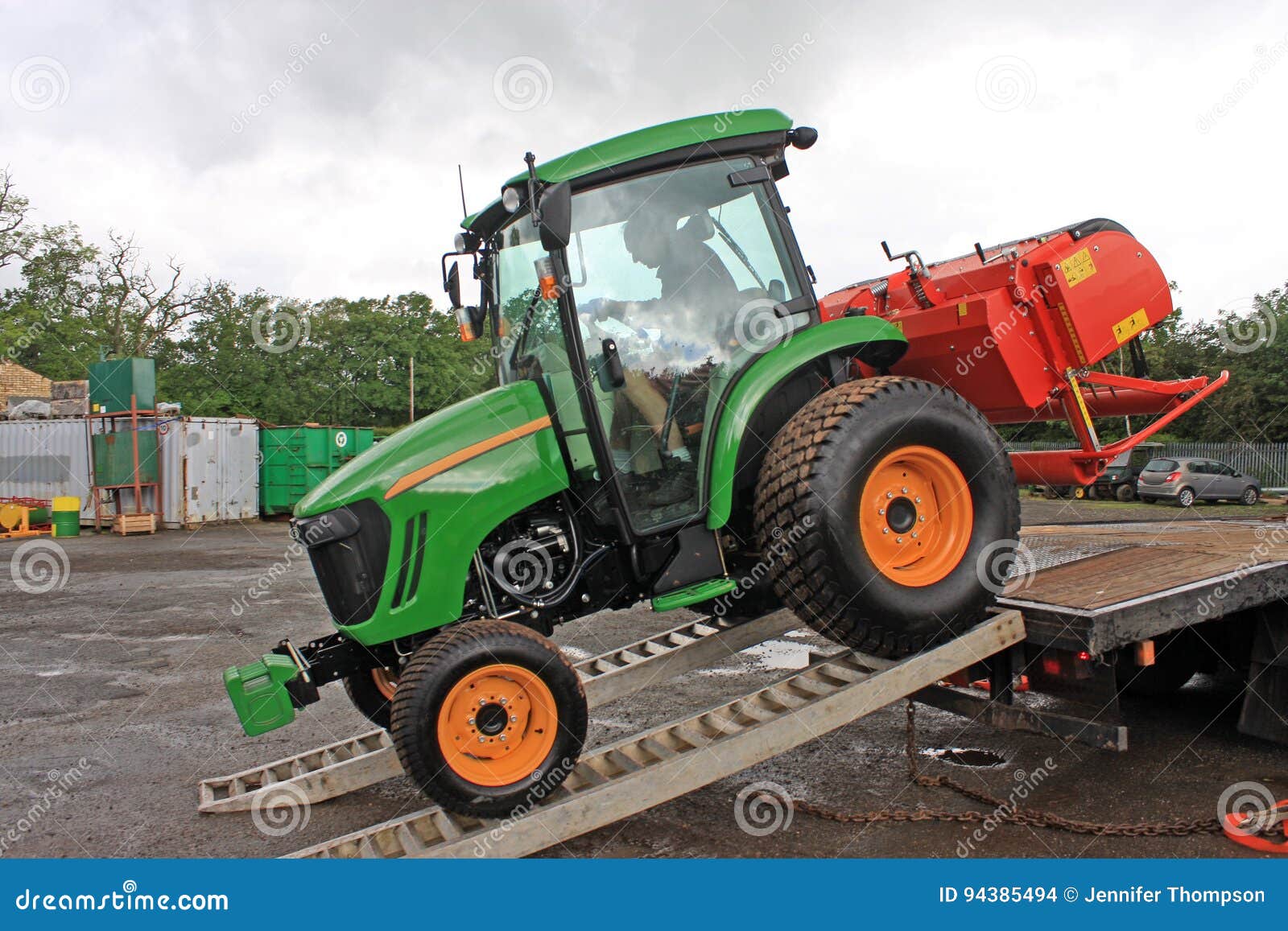 Tractor offloading stock photo. Image of working, farm - 94385494