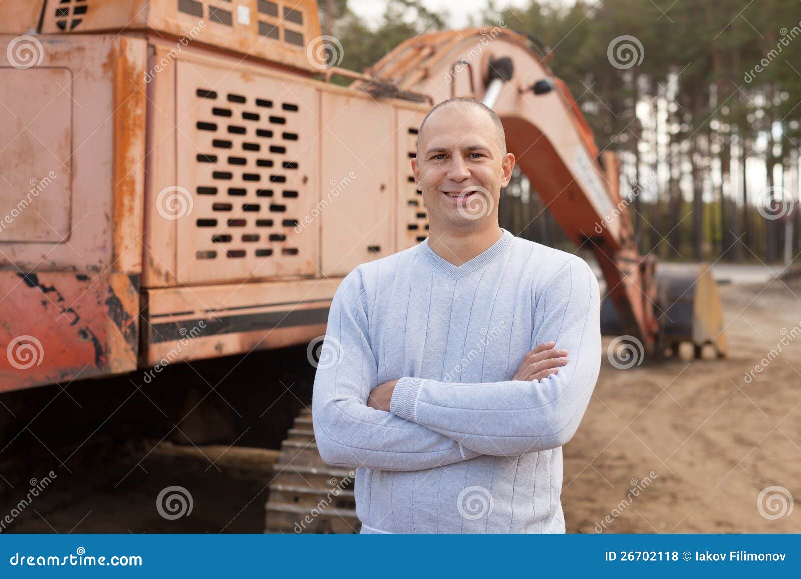 Tractor Operator at Workplace Stock Photo - Image of openpit ...