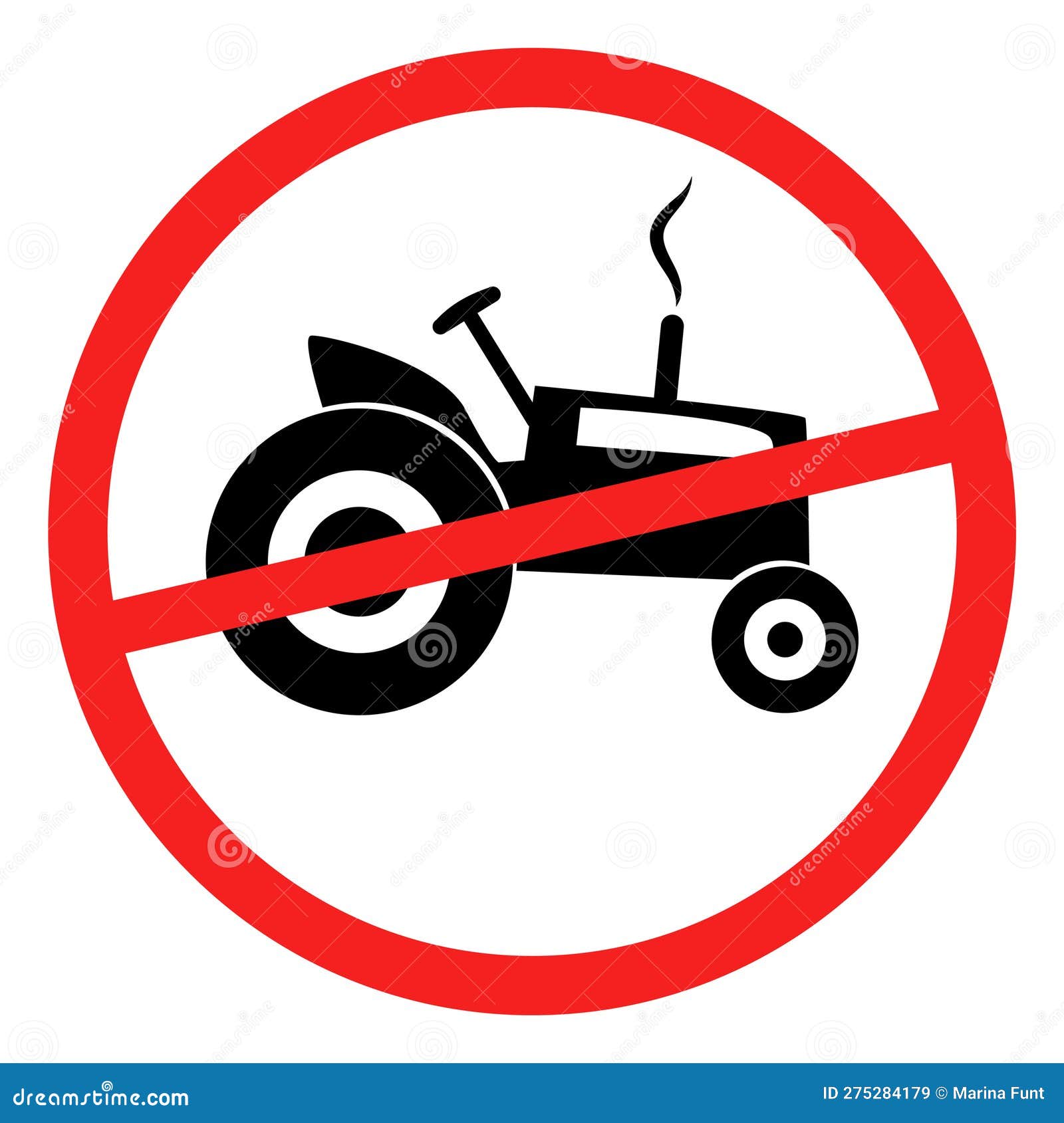 Tractor Passage Prohibited Icon. Tractor Vehicles are Not Allowed To ...