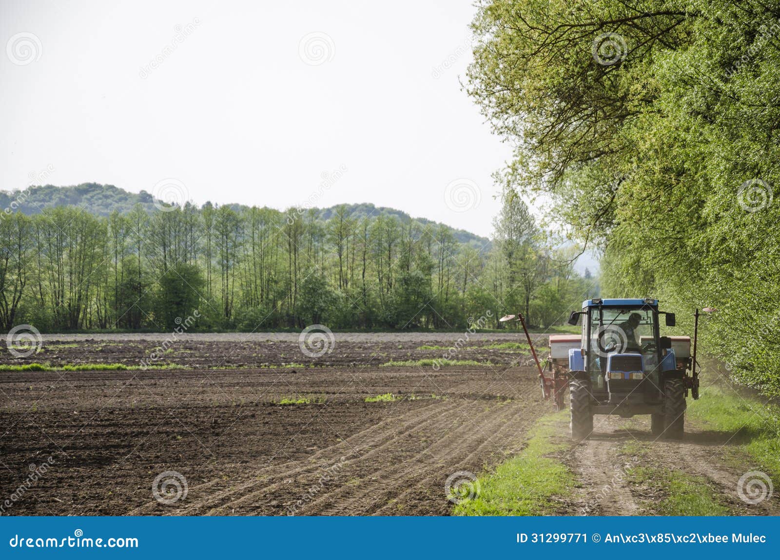Tractor on path stock image. Image of soil, rural, landscape - 31299771
