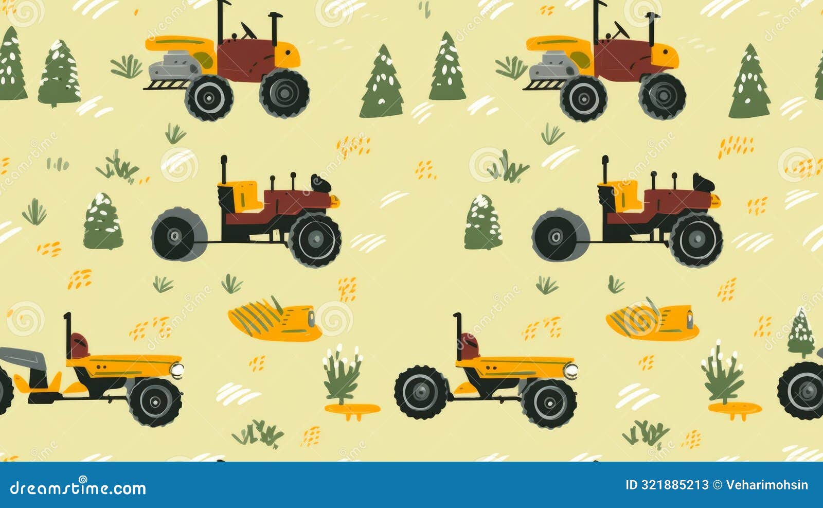 Tractor Pattern. Children S Illustration, Pattern for Wallpaper ...