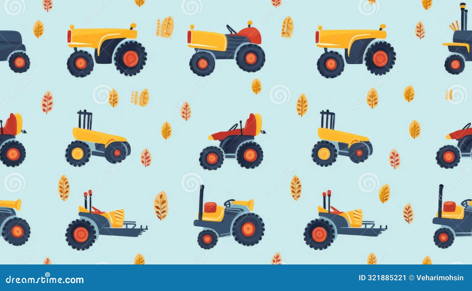 Tractor Pattern. Children S Illustration, Pattern for Wallpaper ...