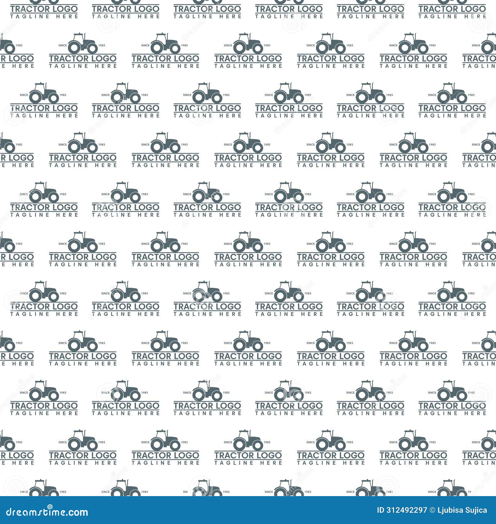 Tractor Pattern Repeat Seamless Isolated on White Background Stock ...