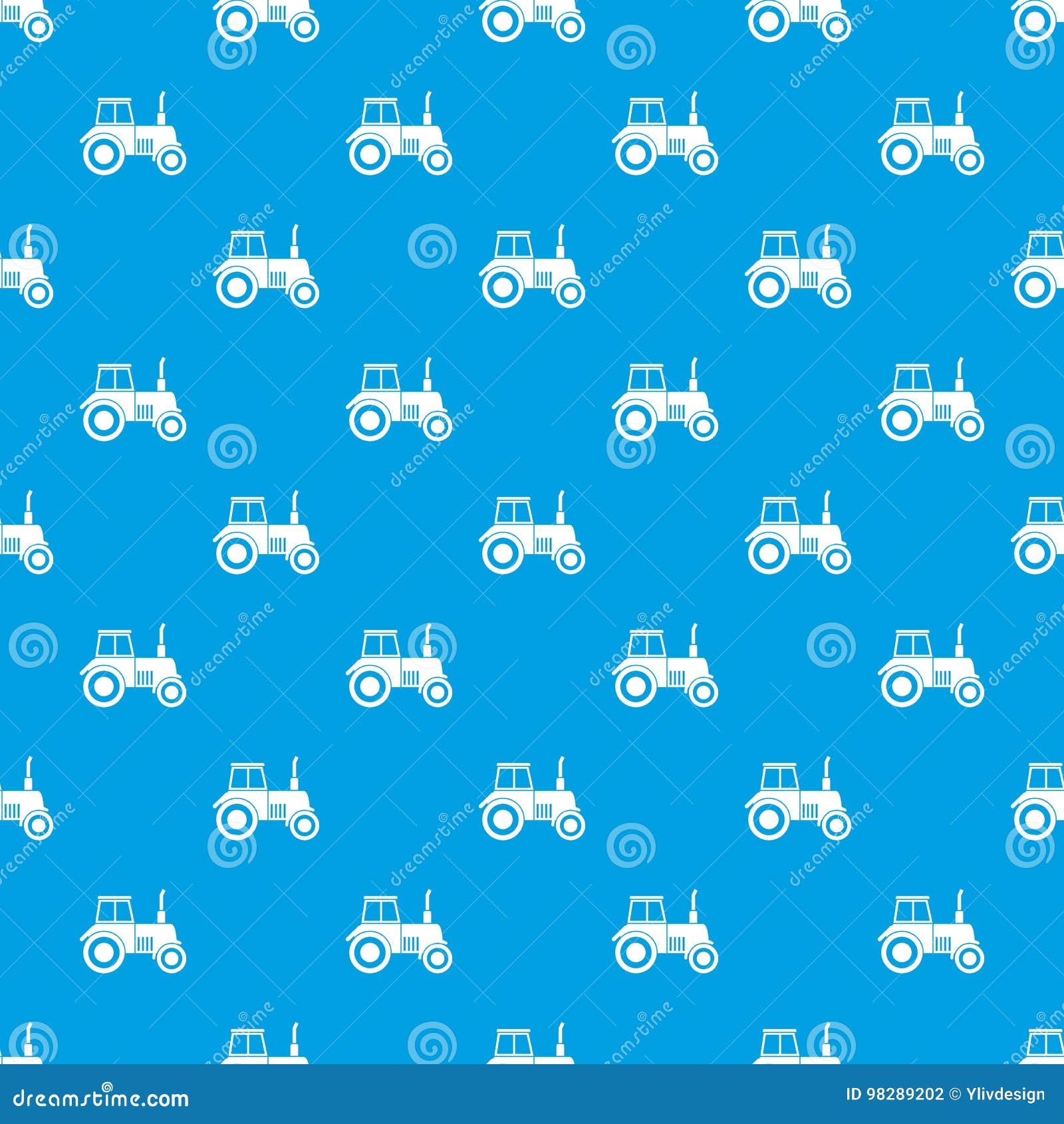 Tractor Pattern Seamless Blue Stock Vector - Illustration of machinery ...