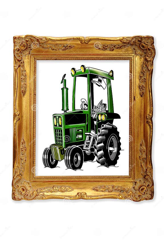 Tractor in picture frame stock photo. Image of transportation - 18128292