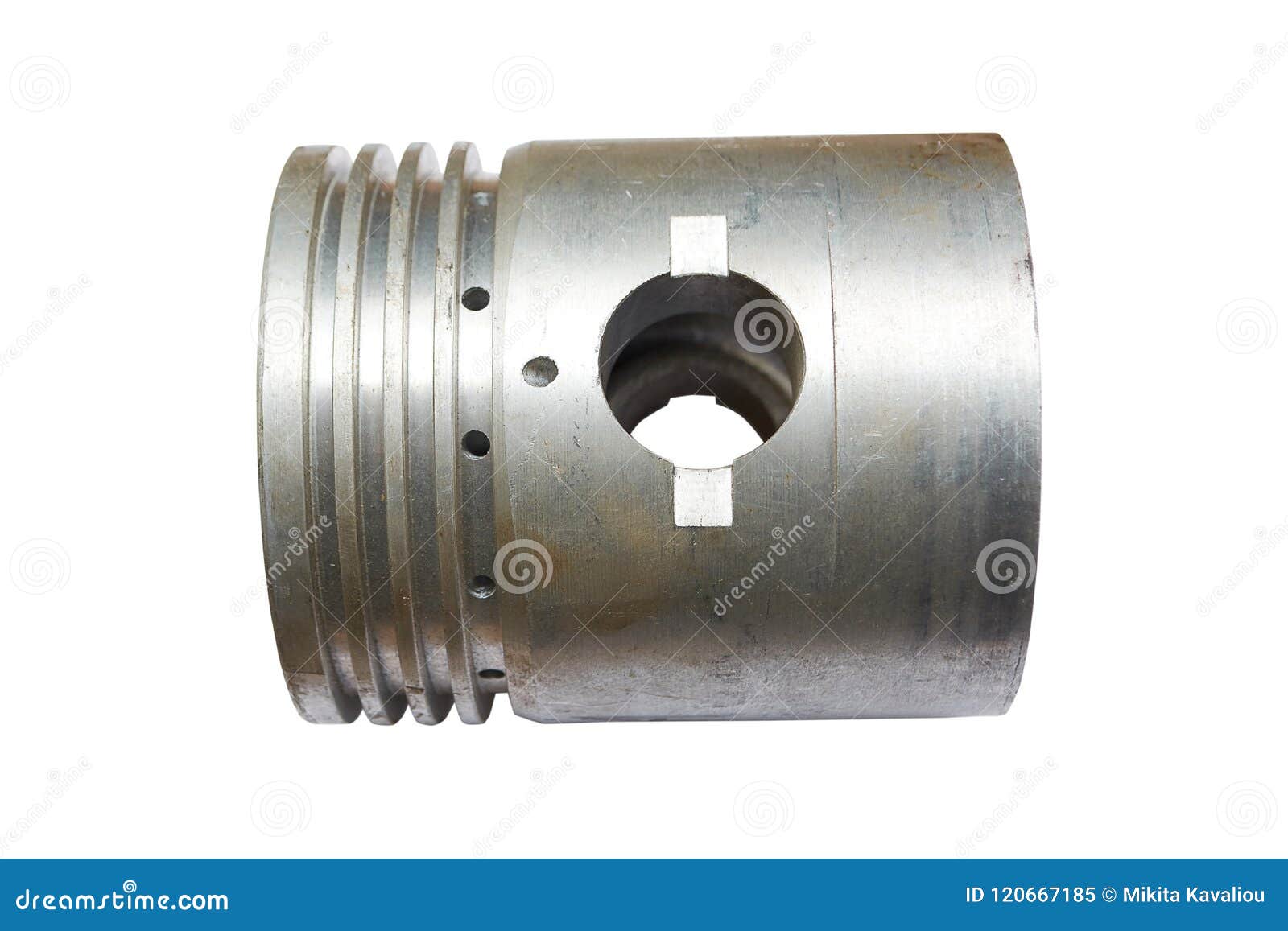 Tractor Piston With Grain On Black Background Stock Image ...