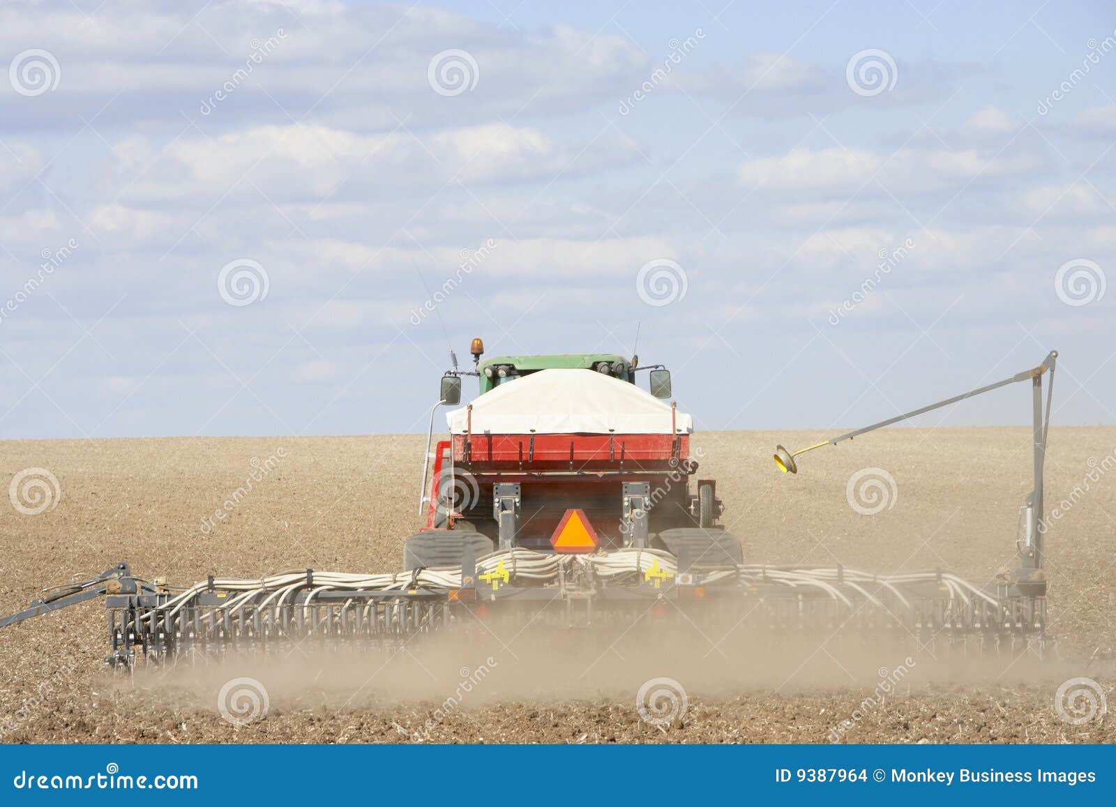 Tractor Planting Seed in Field Stock Photo - Image of copy, planting ...