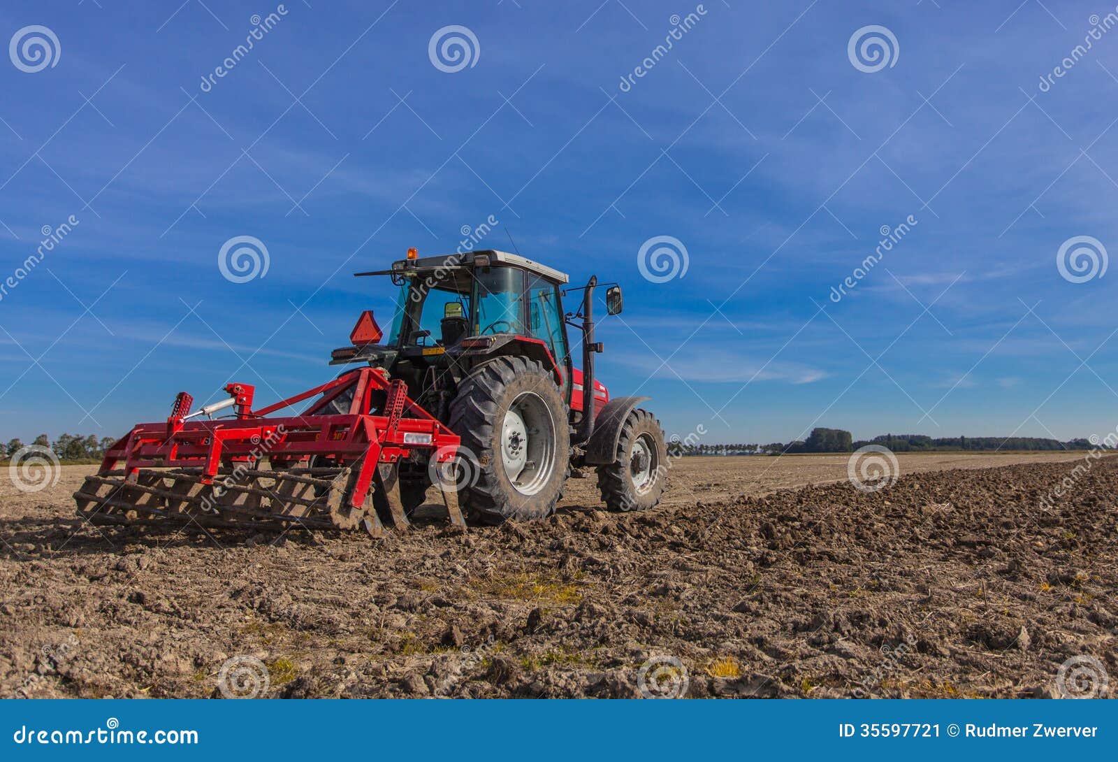Tractor with Plough at Work Stock Image - Image of agricultural ...