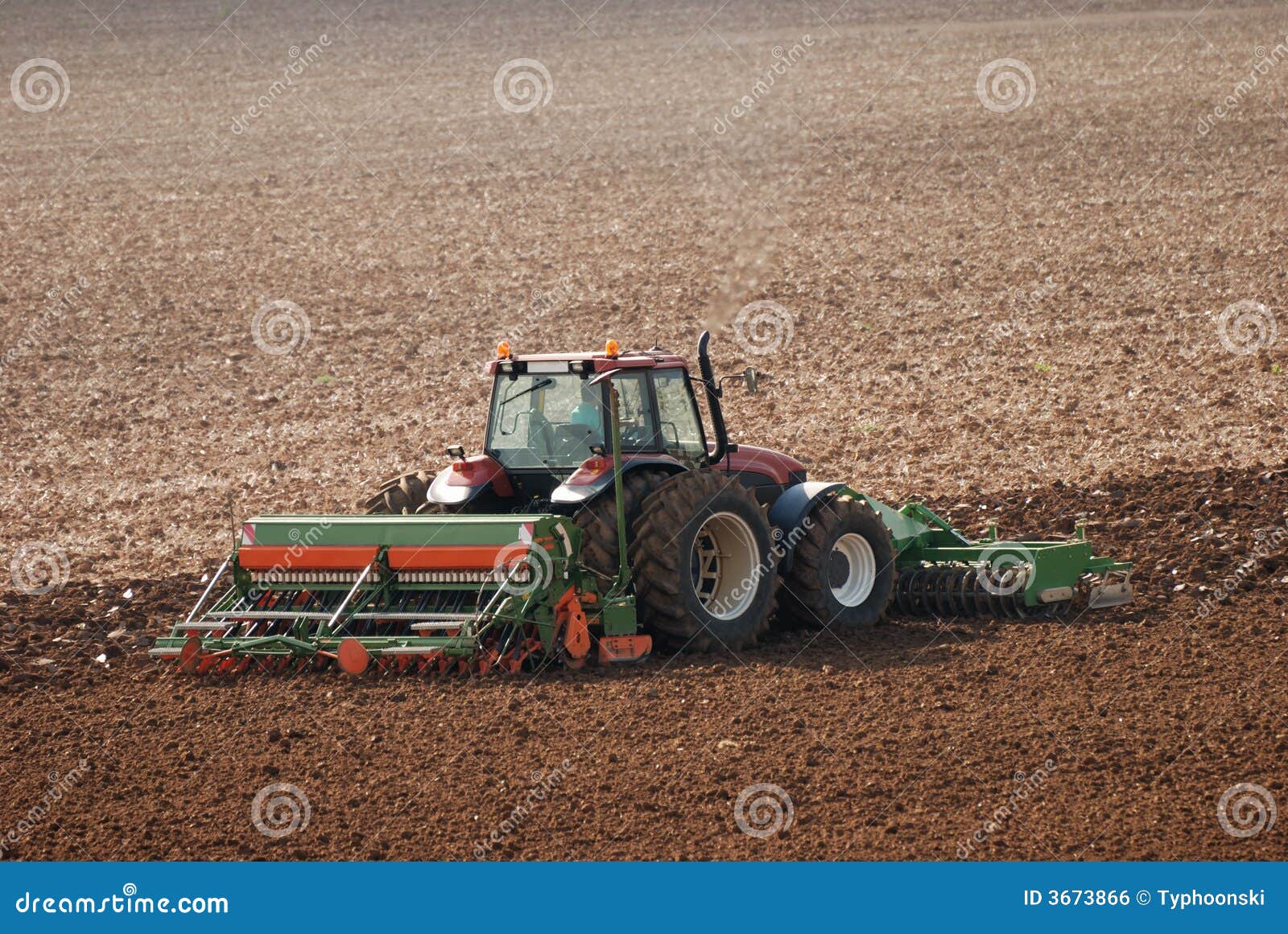 Tractor ploughing field stock photo. Image of seed, harvest - 3673866