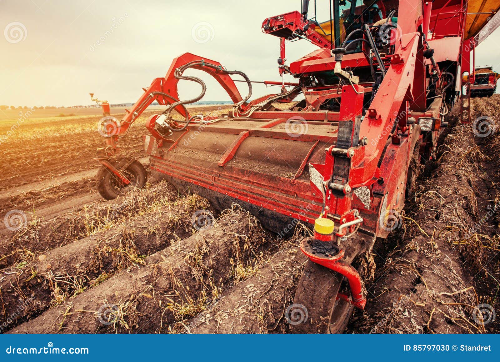 Tractor Ploughing Up the Field. Stock Photo - Image of plow, machinery ...