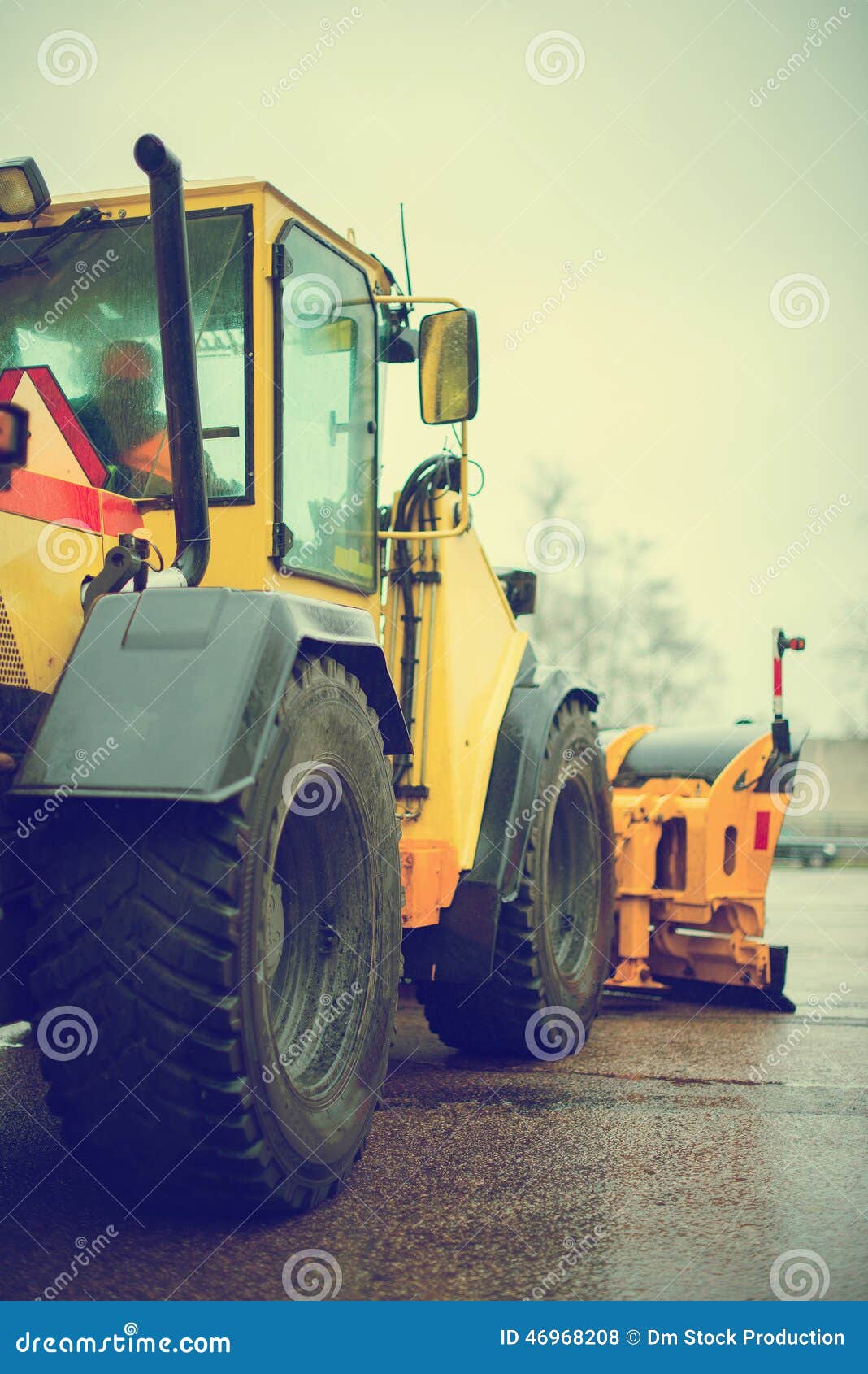 Tractor with plow-frame. stock photo. Image of ground - 46968208